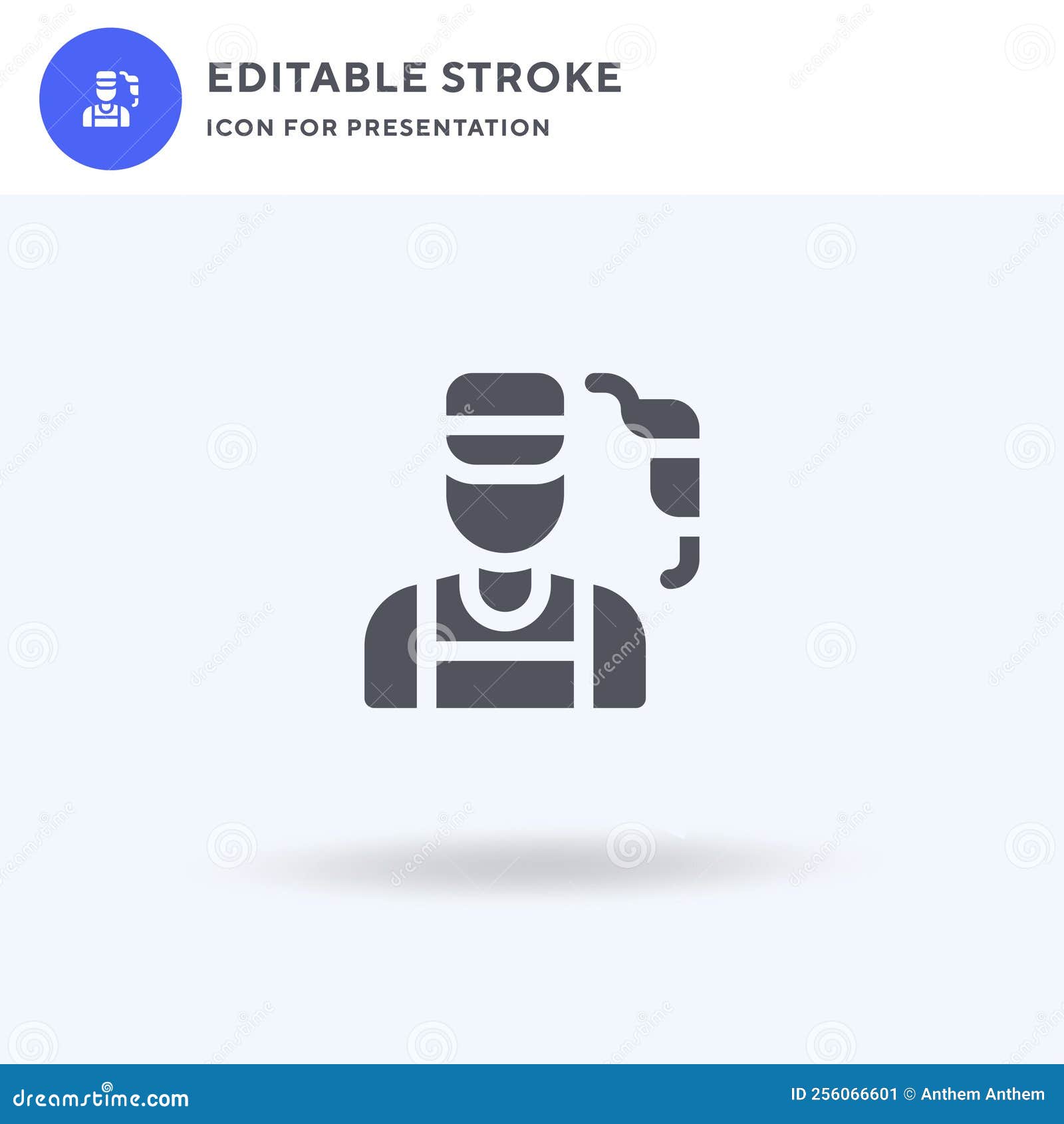 Worker Icon Vector, Filled Flat Sign, Solid Pictogram Isolated on White ...