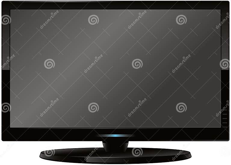 Modern Flatscreen HD TV stock illustration. Illustration of tech - 13255726