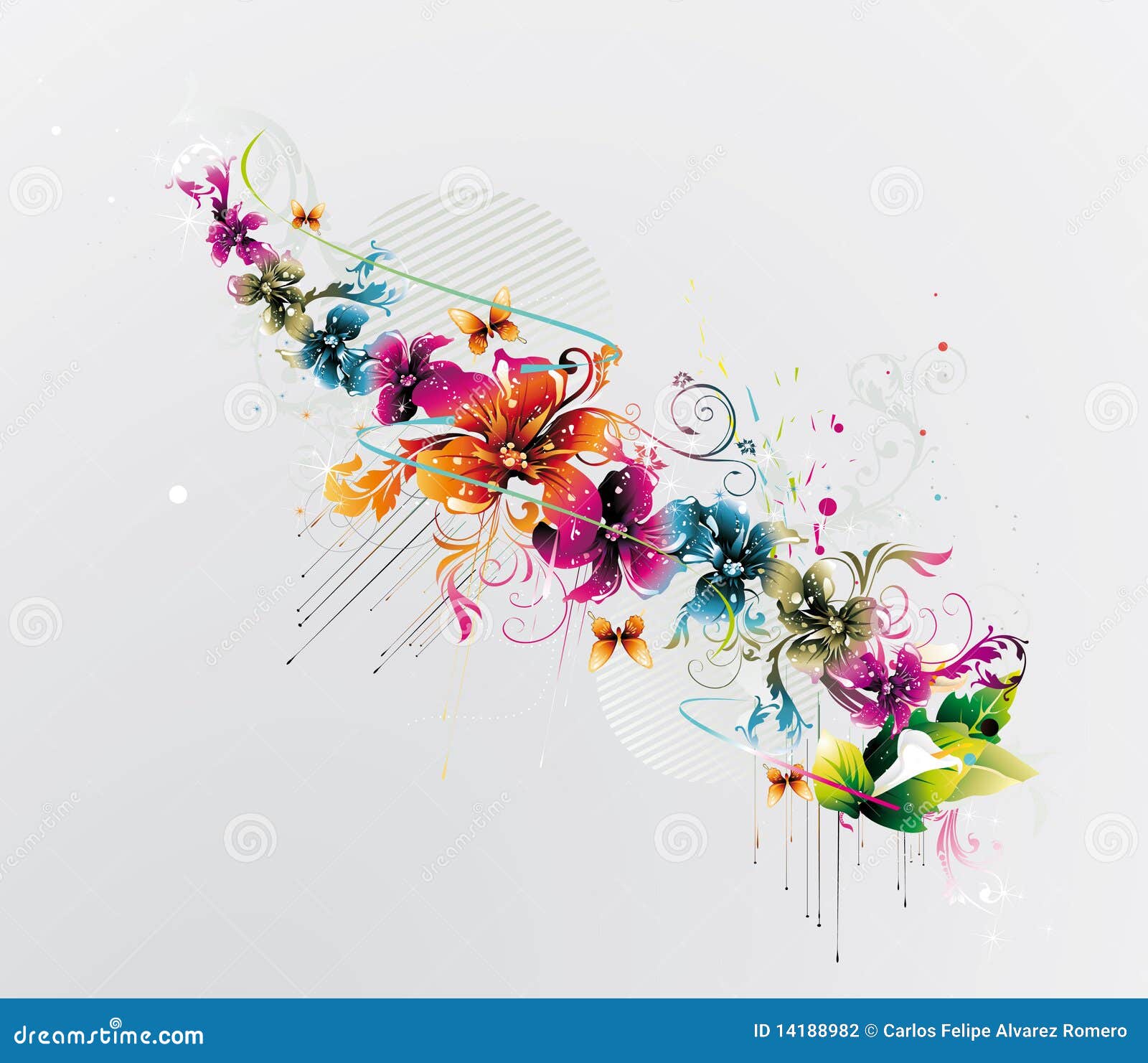 Modern floral illustration stock vector. Illustration of graphic - 14188982
