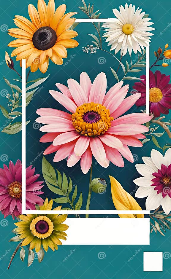 Modern Floral Insta Template, Empty Gradient with Bokeh, Empty Copy ...