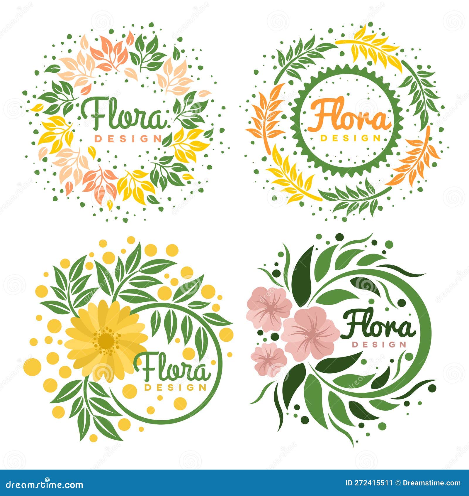 Modern Floral Labels Logo. Vector Illustration Stock Vector ...