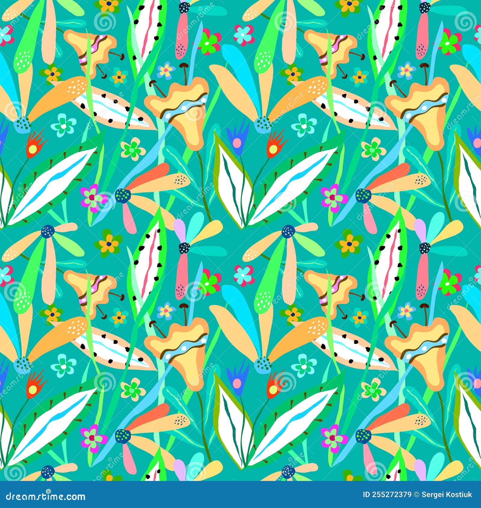 Modern Floral Pattern. Collage Contemporary Seamless Pattern. Hand ...