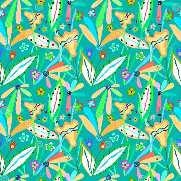 Modern Floral Pattern. Collage Contemporary Seamless Pattern. Hand ...