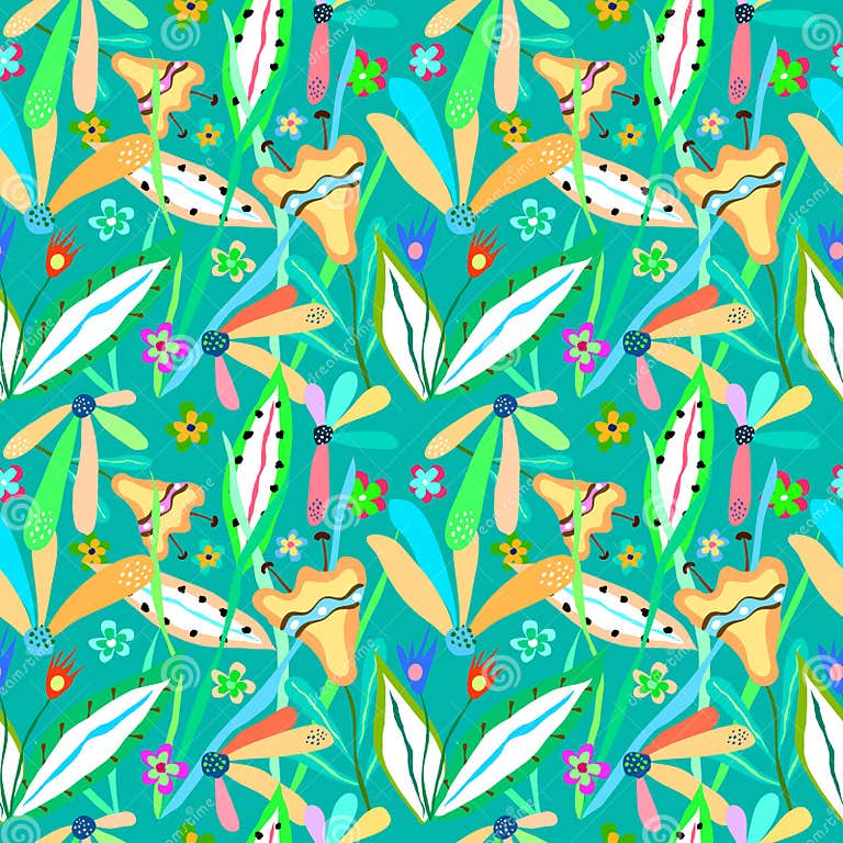 Modern Floral Pattern. Collage Contemporary Seamless Pattern. Hand ...