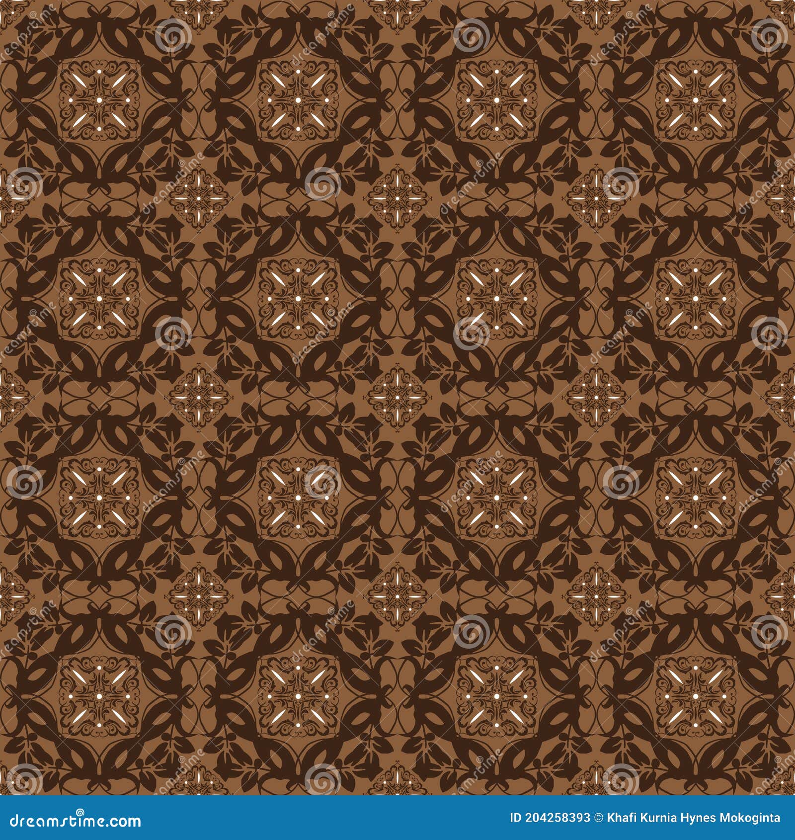 Modern Flower Motifs on Java Batik with Smooth Dark Brown Color Design ...
