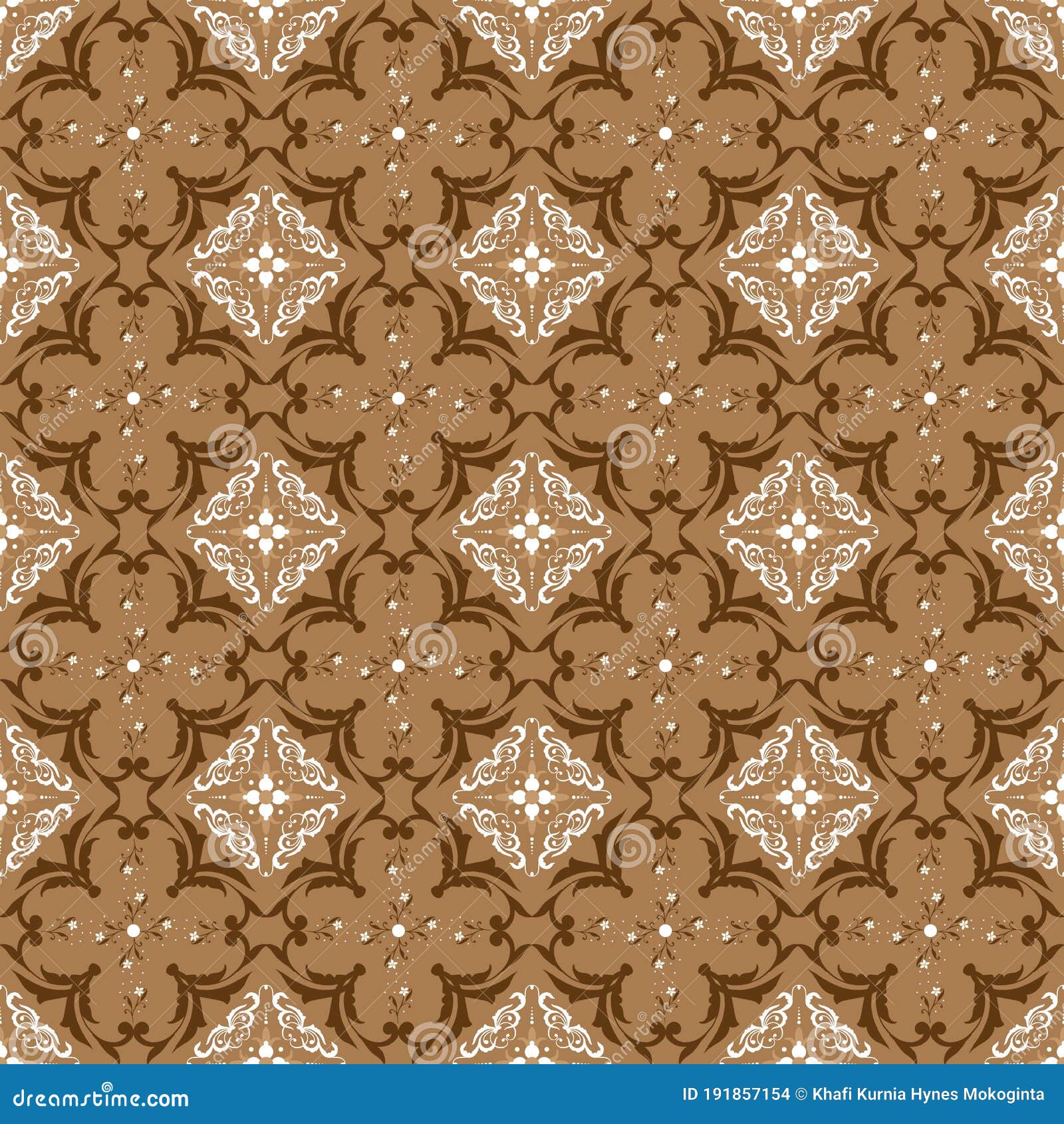 Modern Flower Pattern in Indonesian Batik Style with the Mocca ...