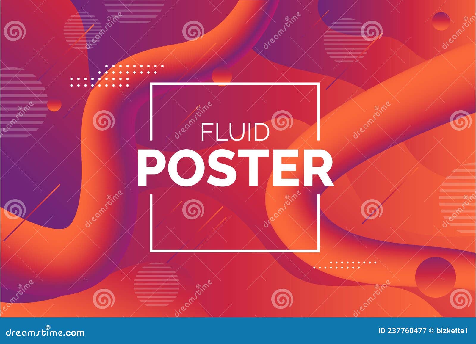 Modern Fluid Poster with Abstract Shapes Vector Illustration Stock ...