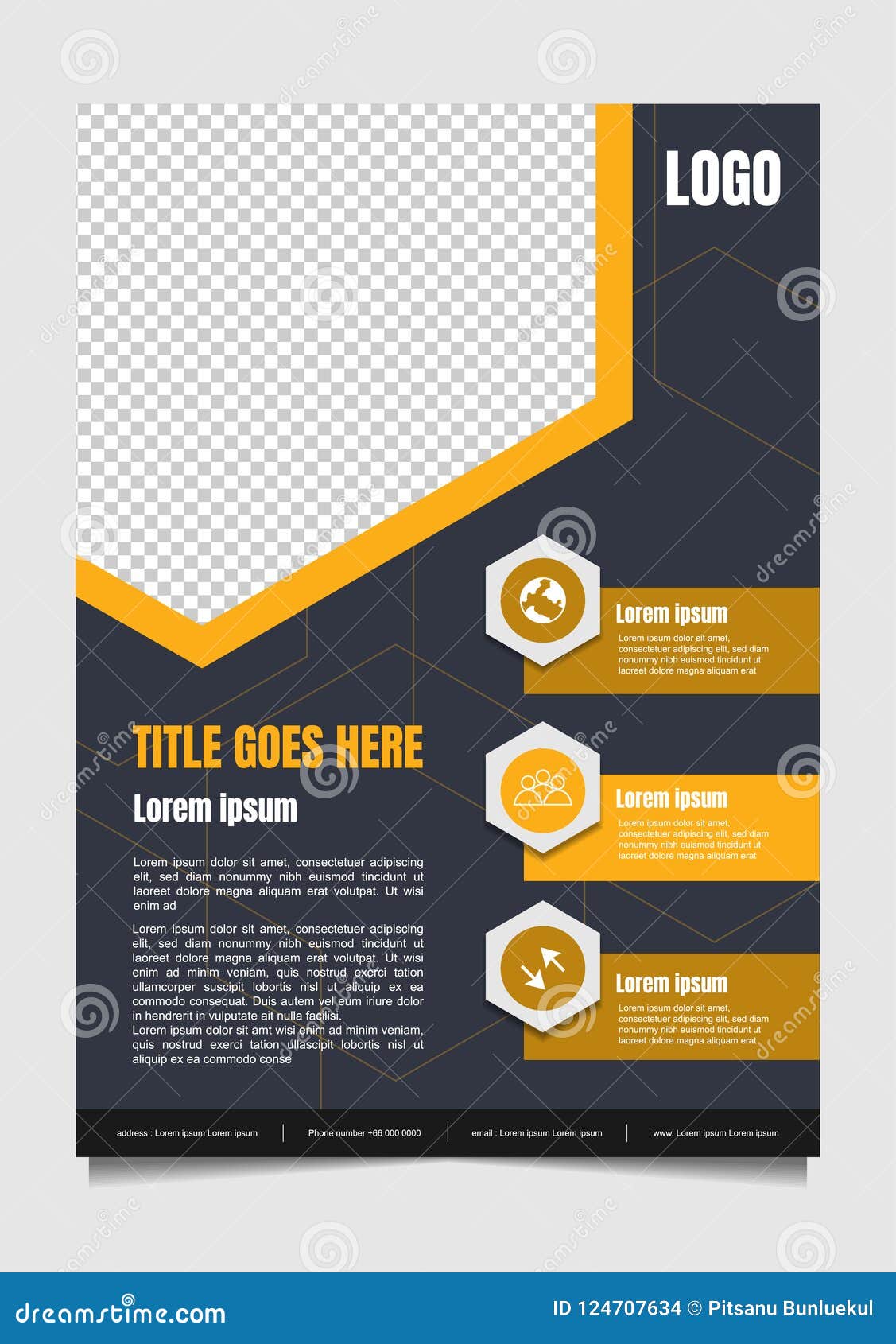 Modern Flyer Template Black Theme Stock Vector - Illustration of ...