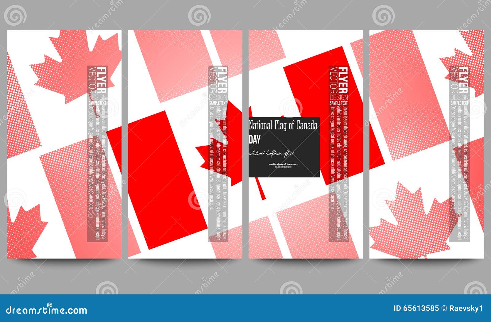 Modern Flyers Set. National Flag of Canada Day. Abstract Dotted Vector ...
