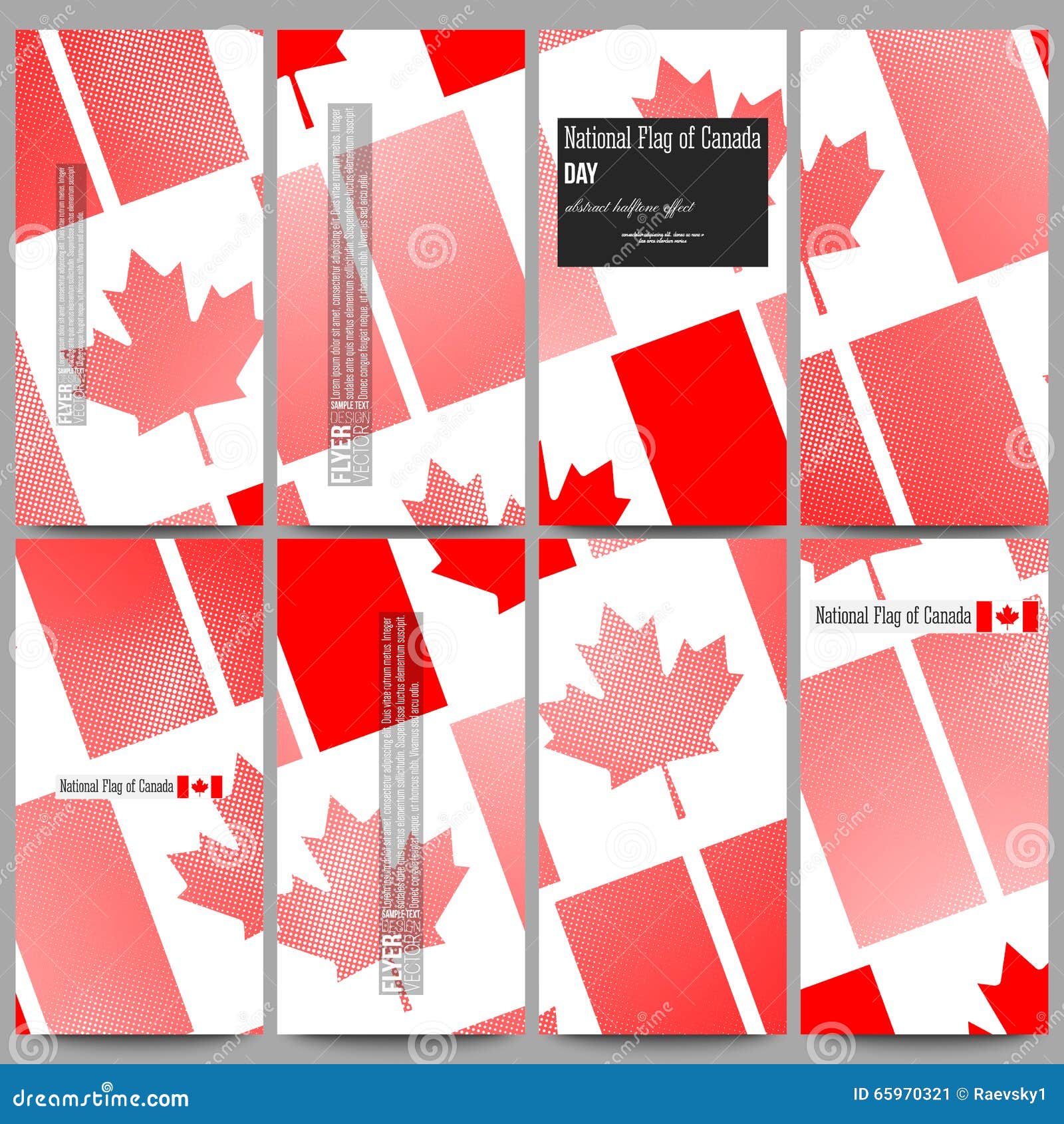 Modern Flyers Set. National Flag of Canada Day. Abstract Dotted Vector ...