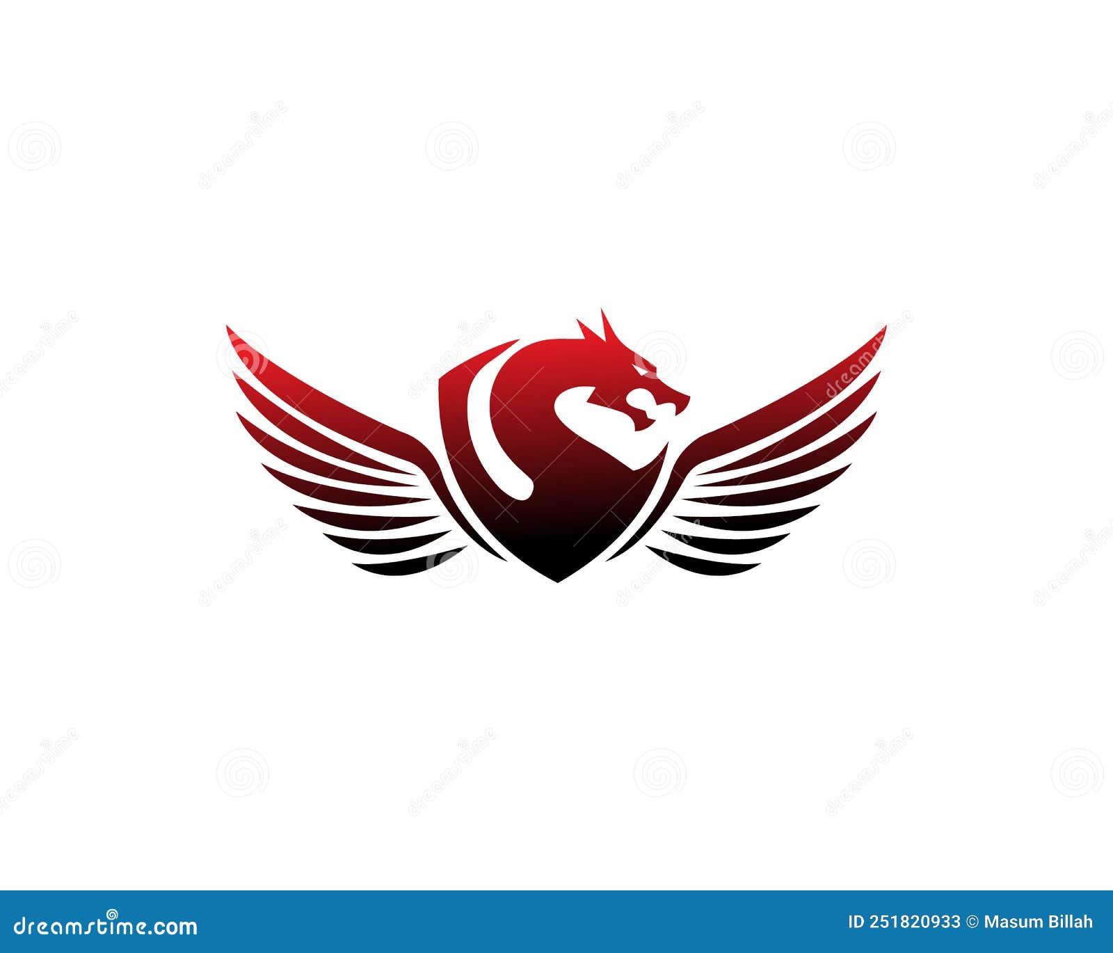Modern Flying Dragon Logo. stock vector. Illustration of drawing ...