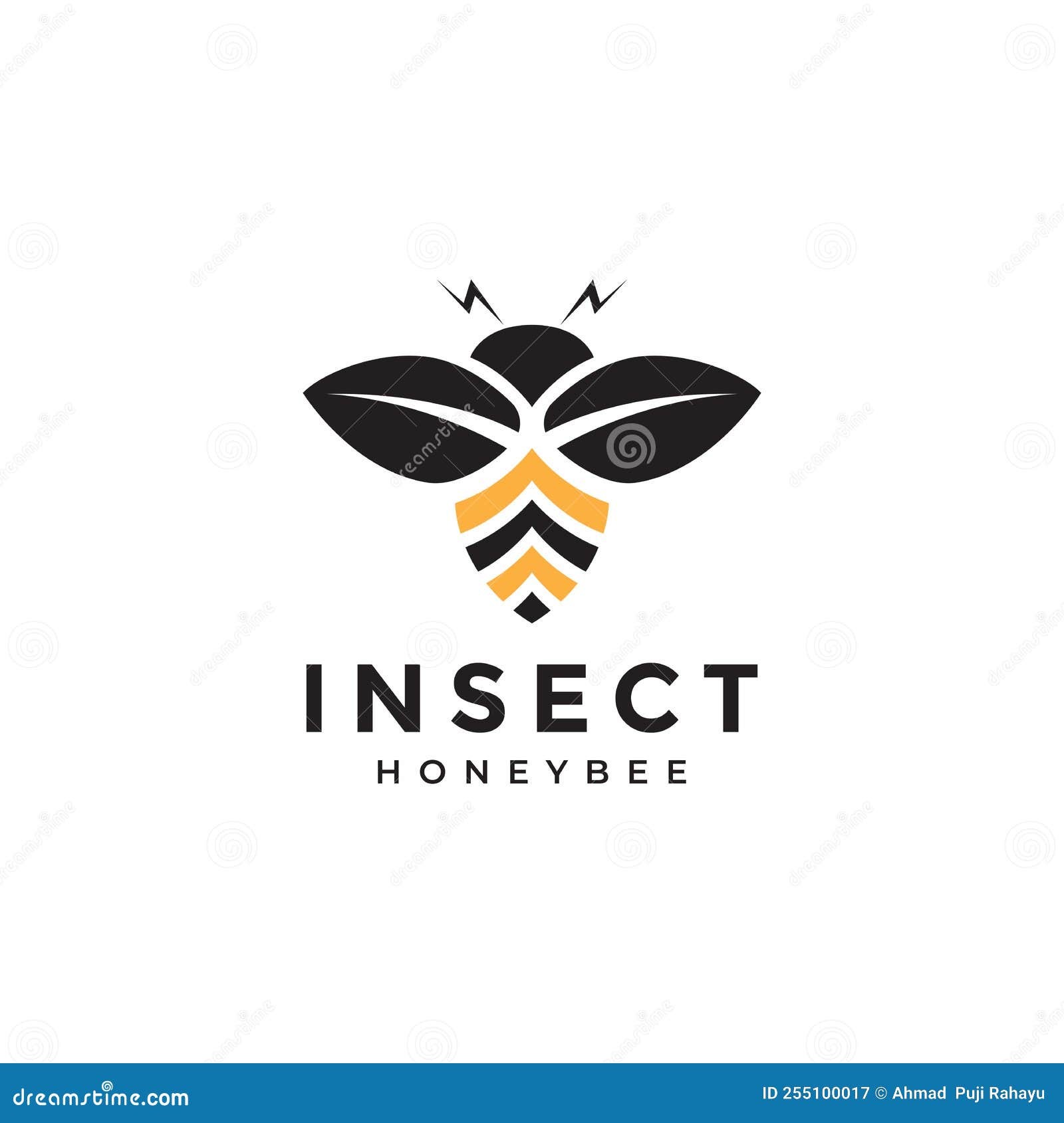 Modern Flying Honey Bee Logo Design Stock Vector - Illustration of ...