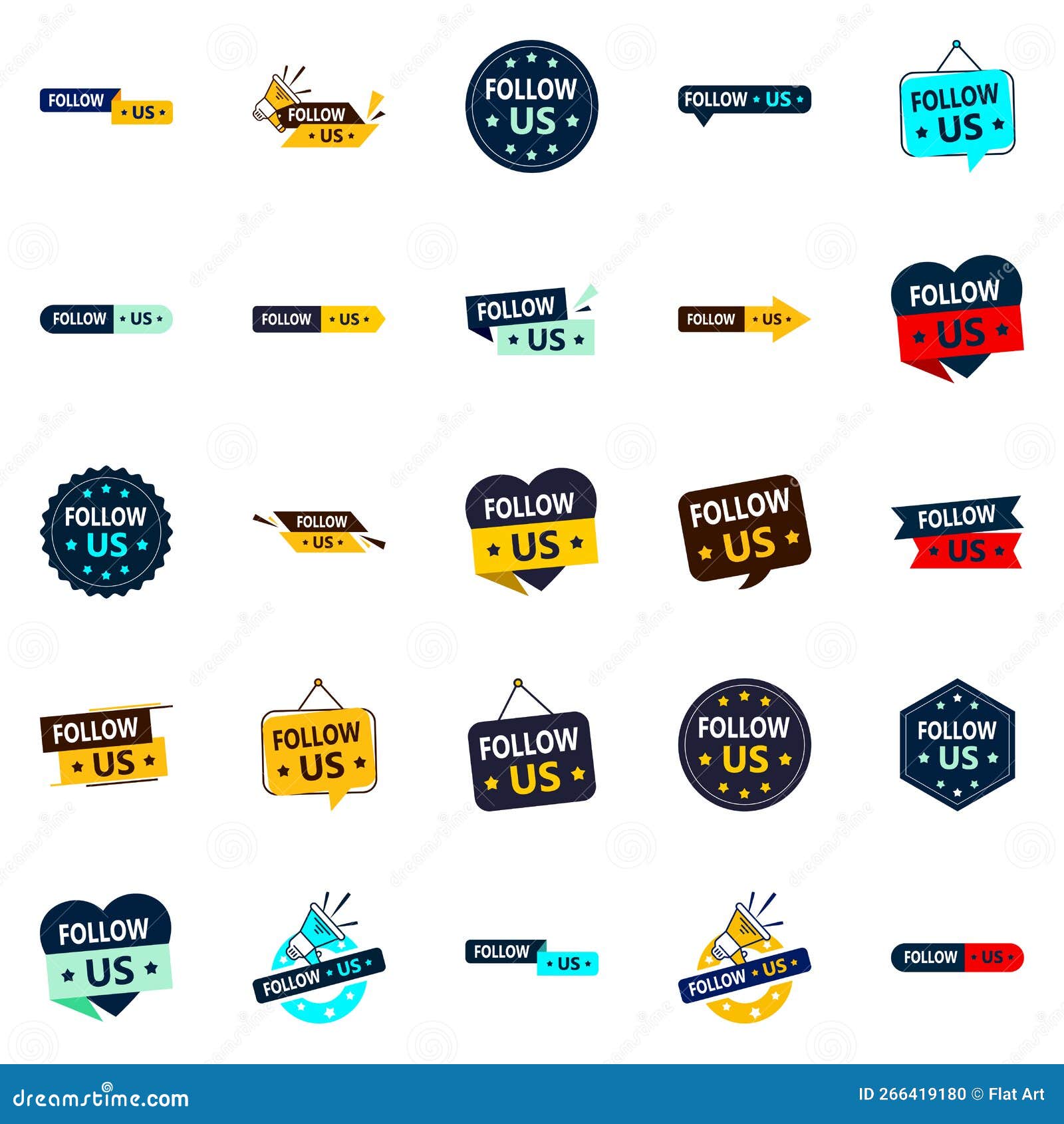 25 Modern Follow Us Banners for Instagram and Twitter Stock Vector ...