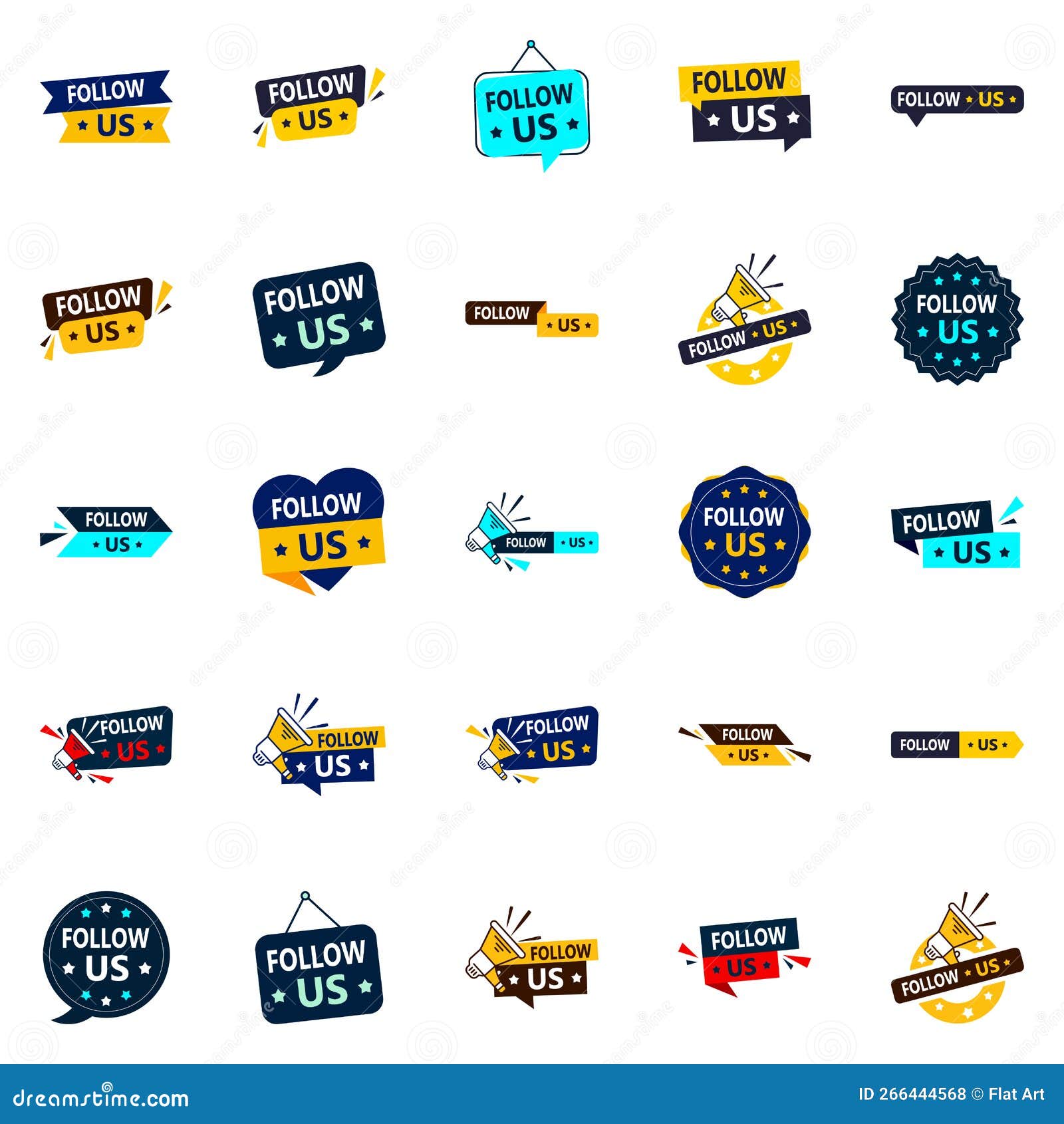 25 Modern Follow Us Banners for Instagram and Twitter Stock Vector ...