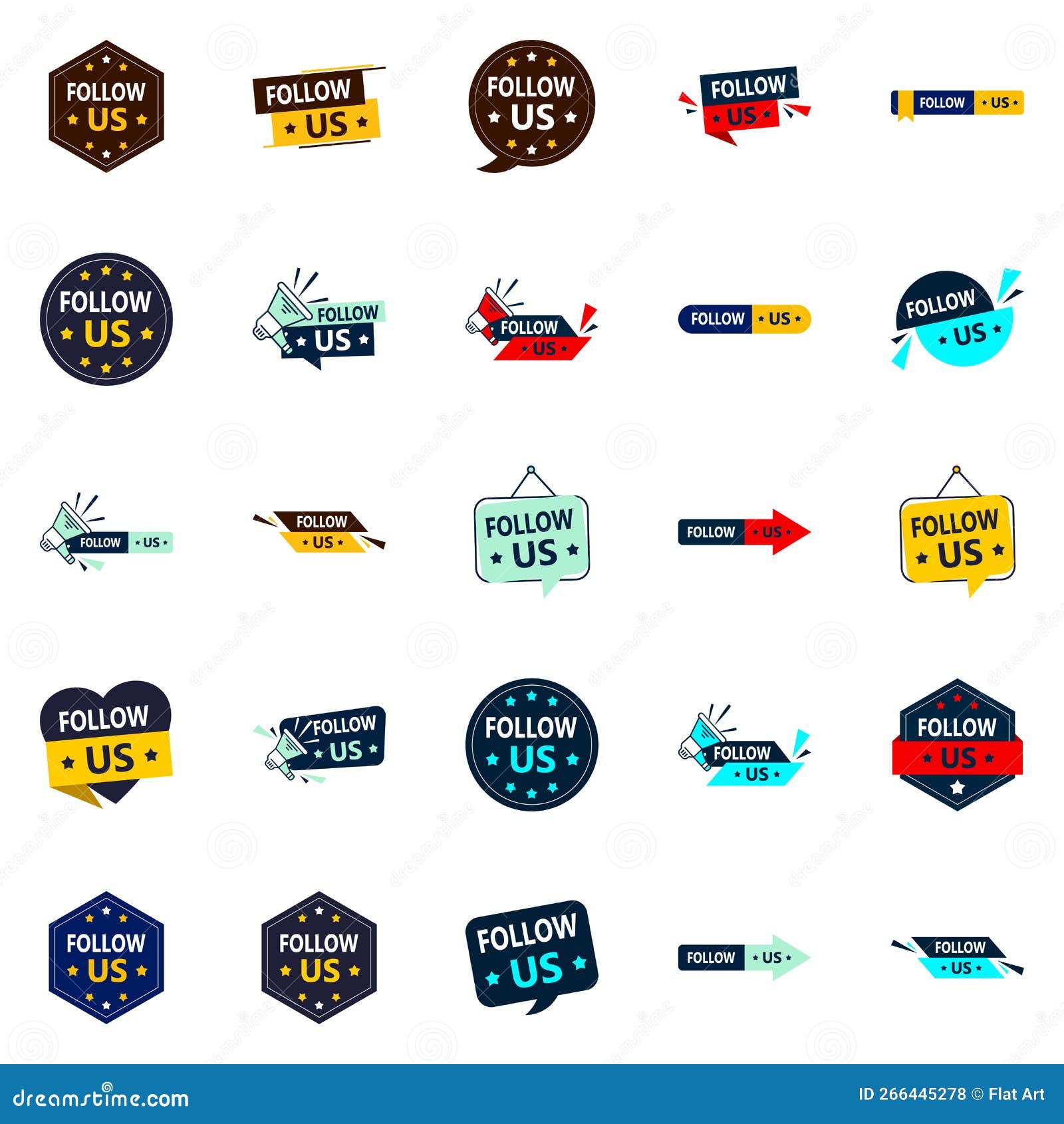 25 Modern Follow Us Banners for Instagram and Twitter Stock Vector ...