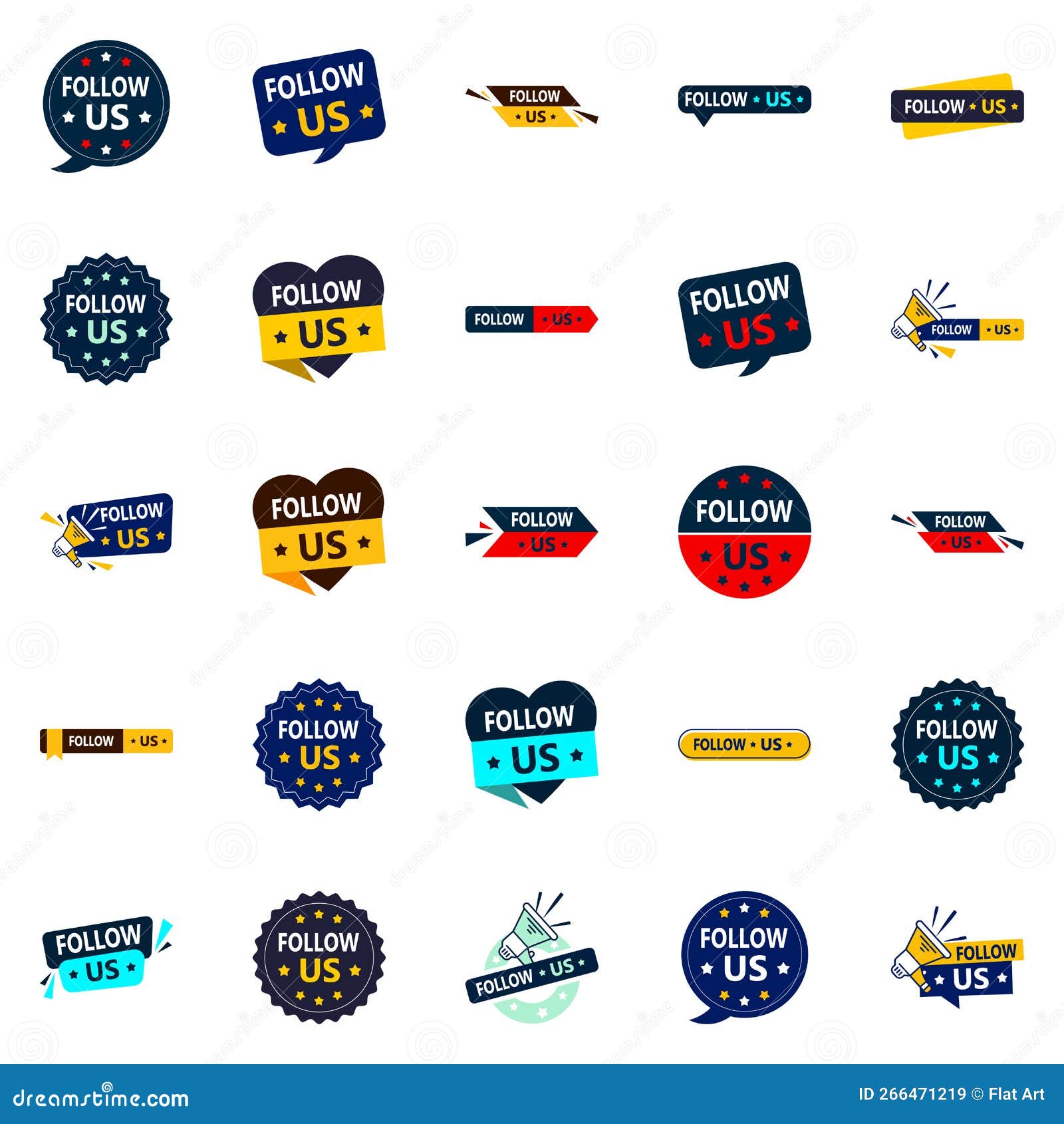 25 Modern Follow Us Banners for Instagram and Twitter Stock Vector ...