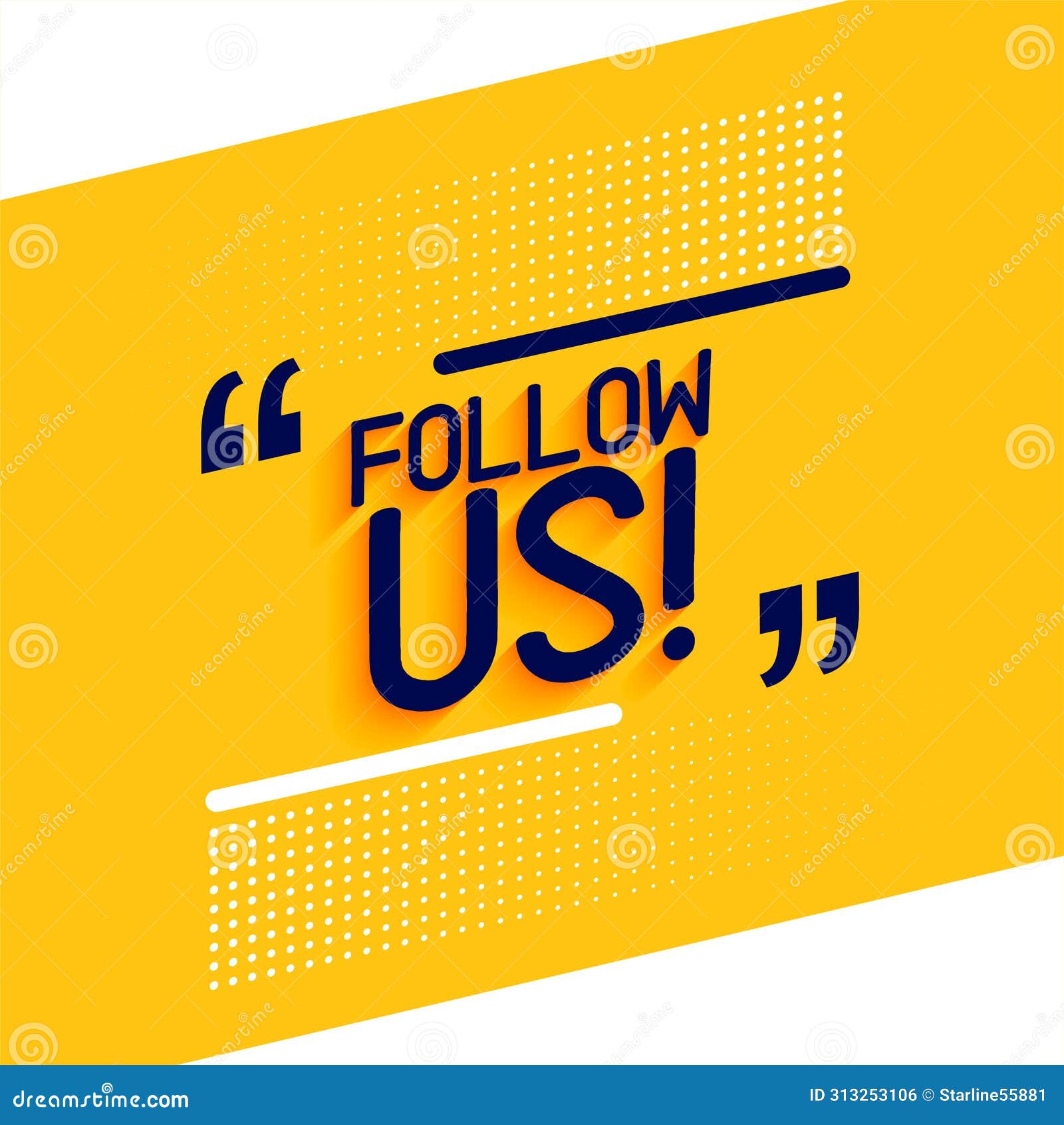 Modern Follow Us Concept Template for Web Channel Promo Stock Vector ...