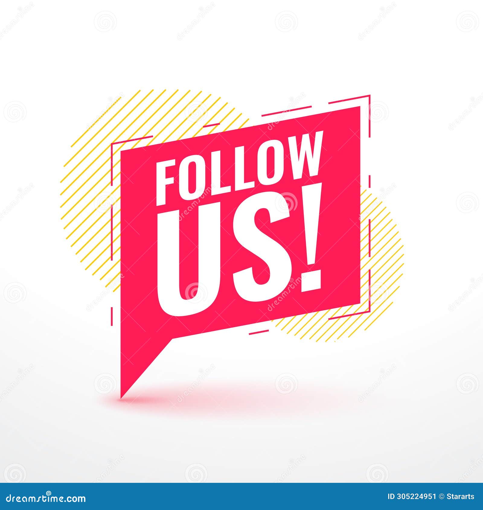 Modern Follow Us Template in Chat Bubble Design Stock Vector ...
