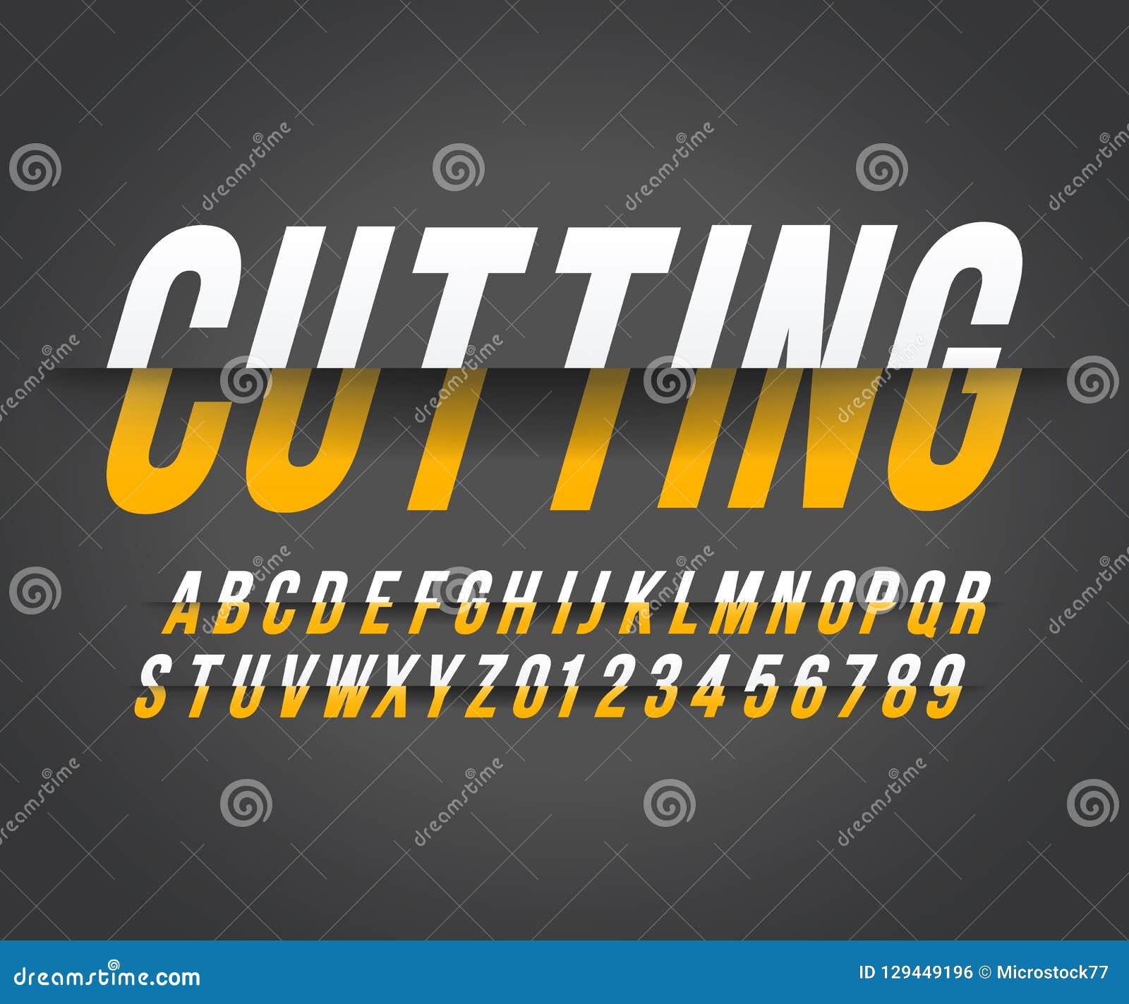 Font cut effect stock vector. Illustration of character - 129449196