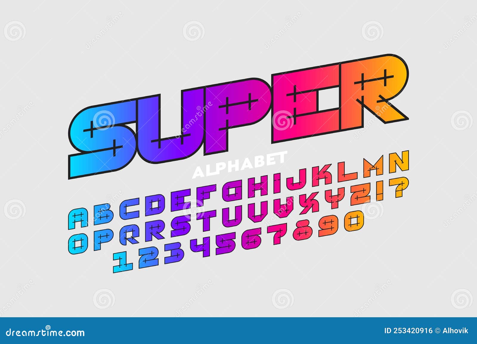 Modern font design stock vector. Illustration of character - 253420916