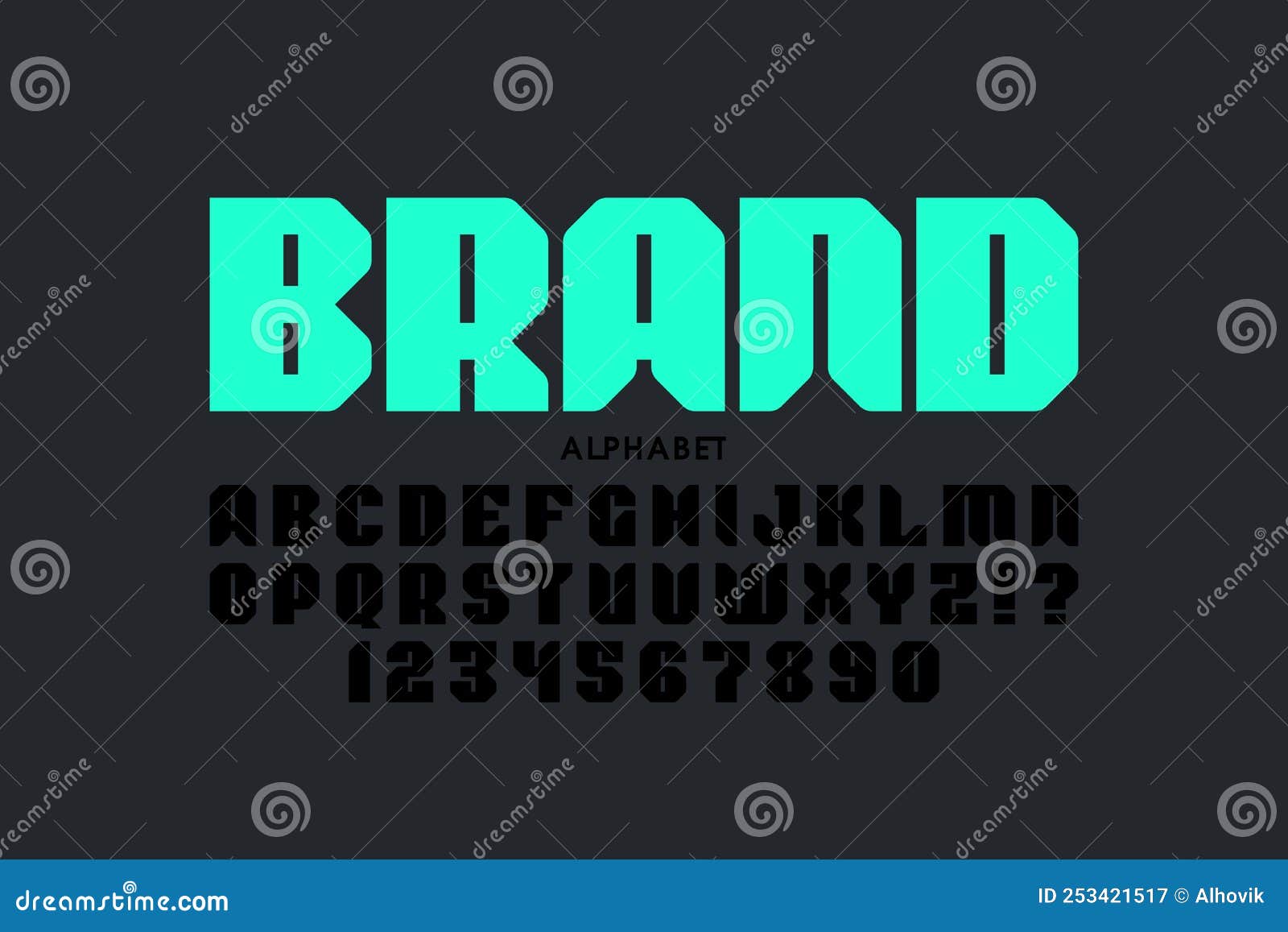 Modern font design stock vector. Illustration of colorful - 253421517