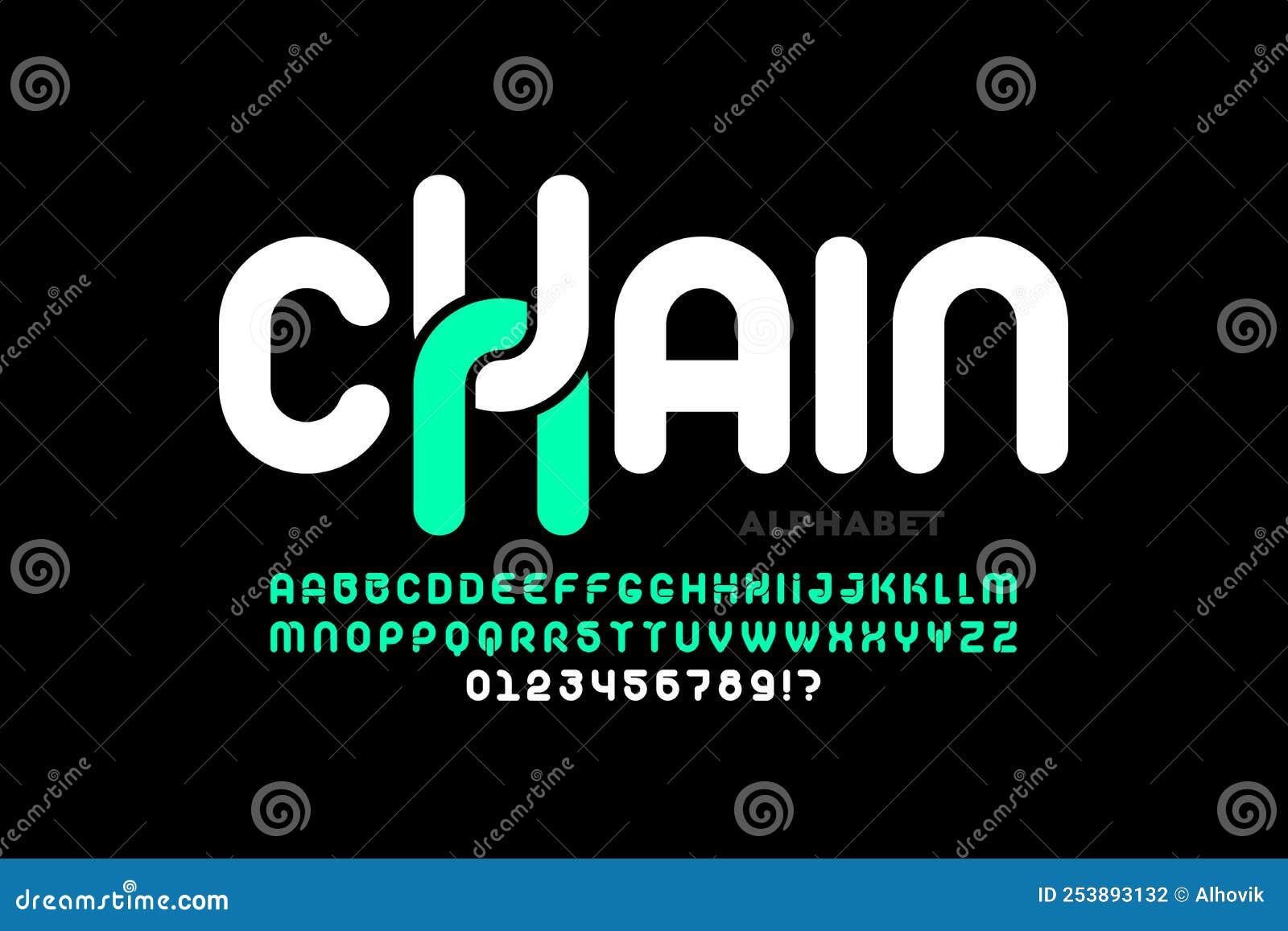 Modern font design stock vector. Illustration of link - 253893132