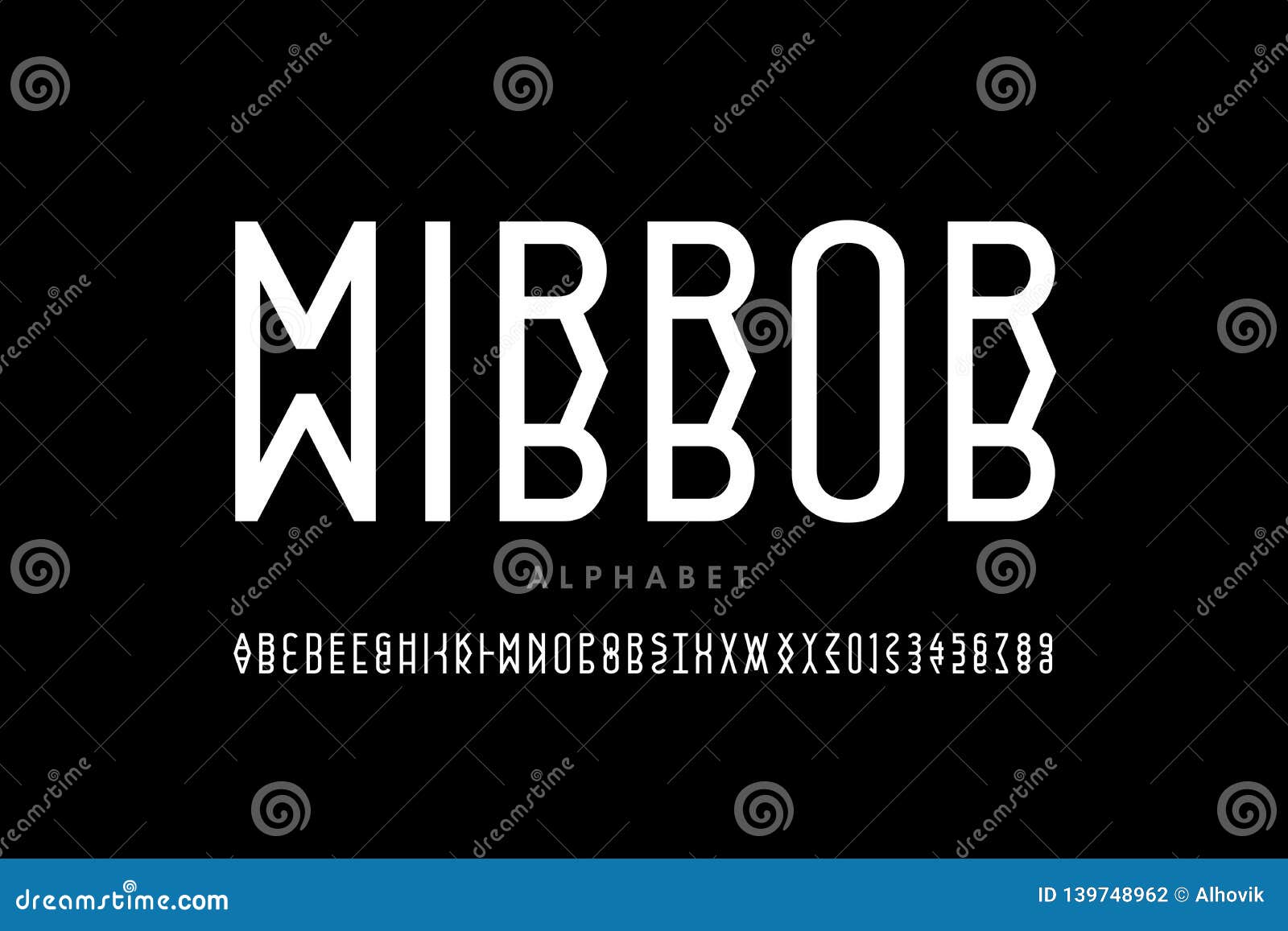 Modern Mirror Style Font Design Stock Vector - Illustration of english ...