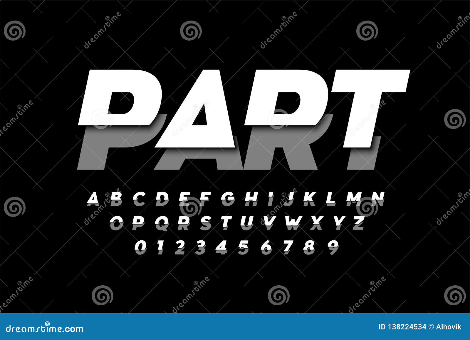 Sliced Alphabet. Blue Green Yellow Gradient Font. Isolated English ...