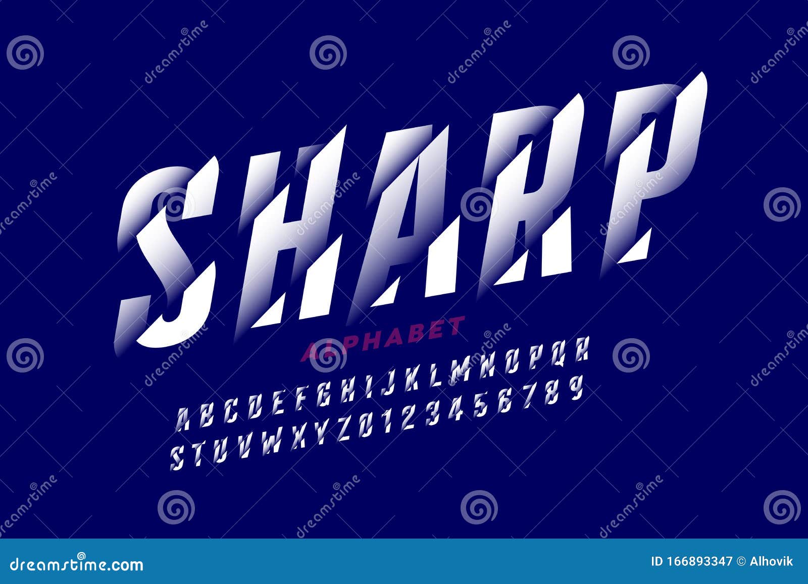 Modern Font Design with Sliced Effect Stock Vector - Illustration of ...