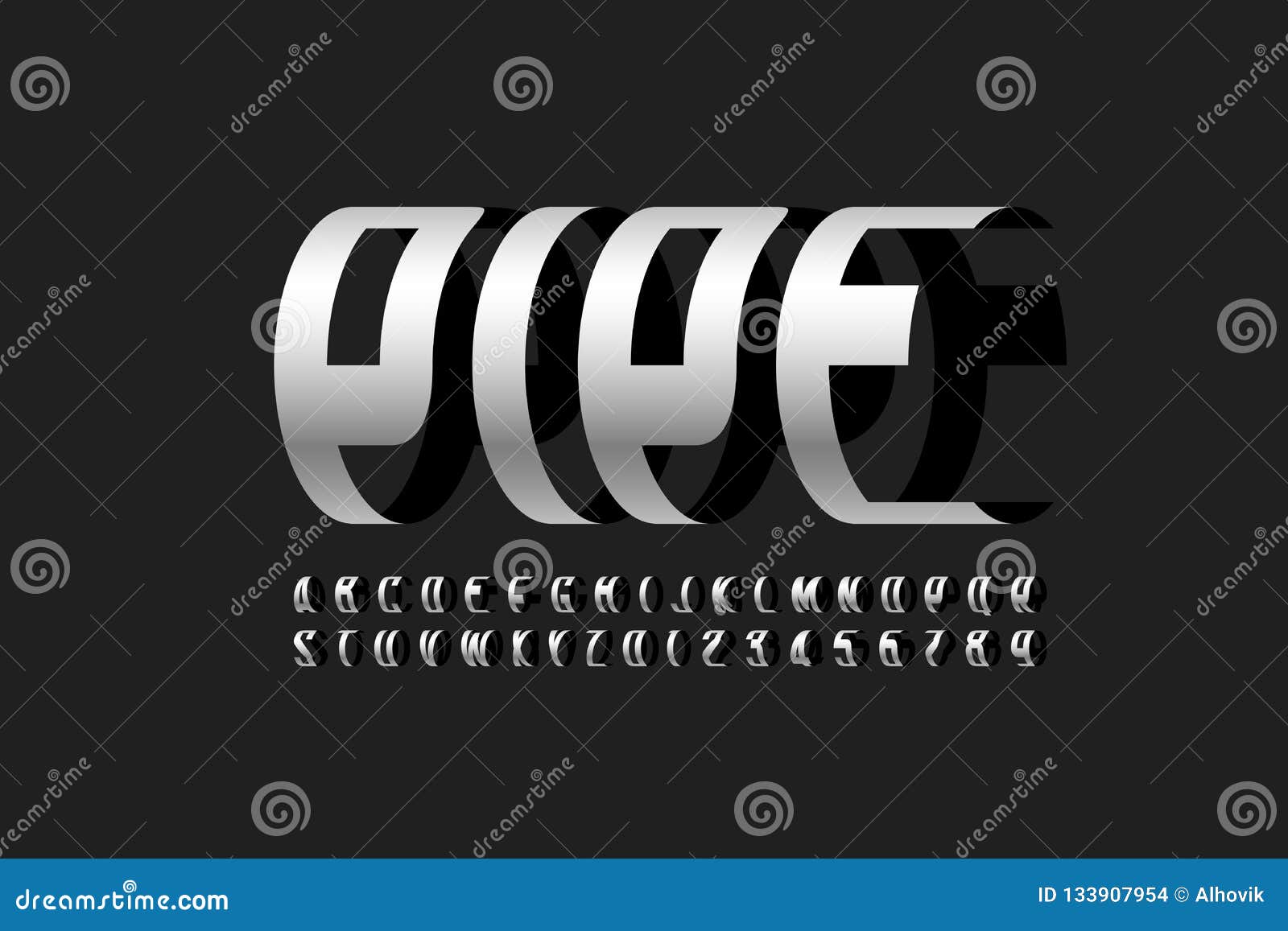Modern font Pipe stock vector. Illustration of three - 133907954