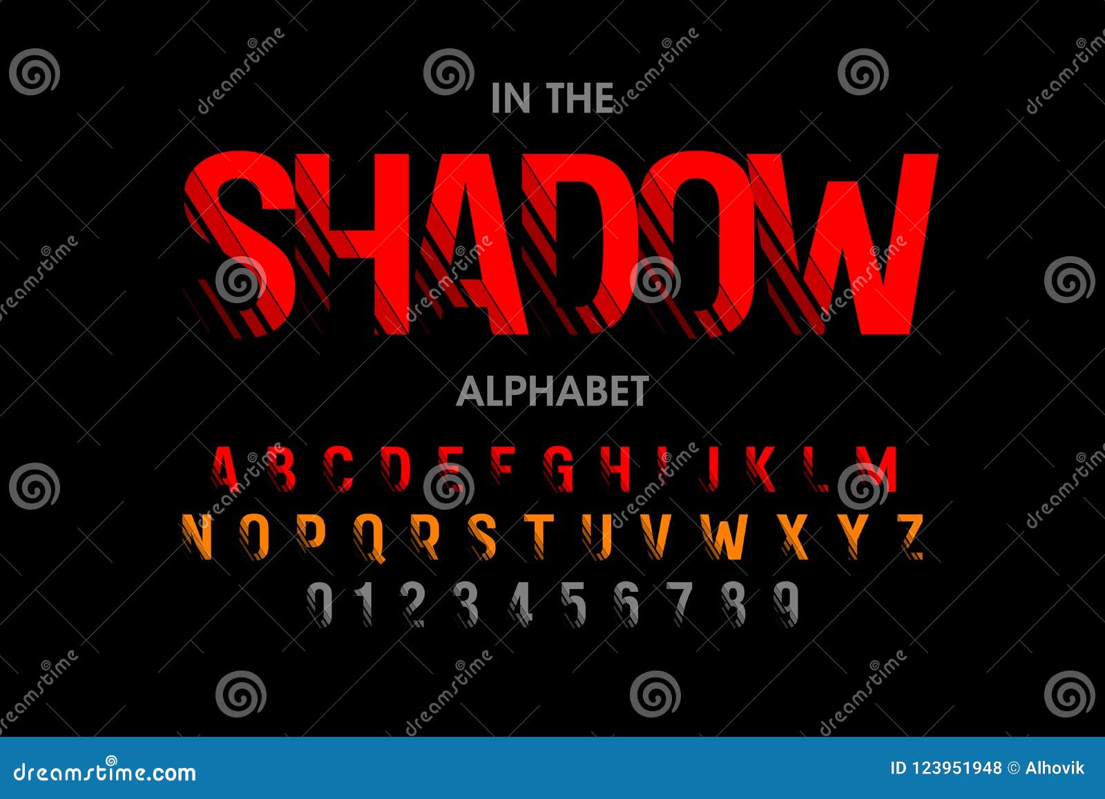 Modern Font with Shadow Effect Stock Vector - Illustration of letters ...