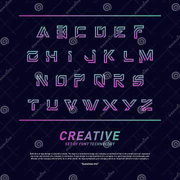 Modern Font Technology and Alphabet Design. Creative Design Font Tech ...
