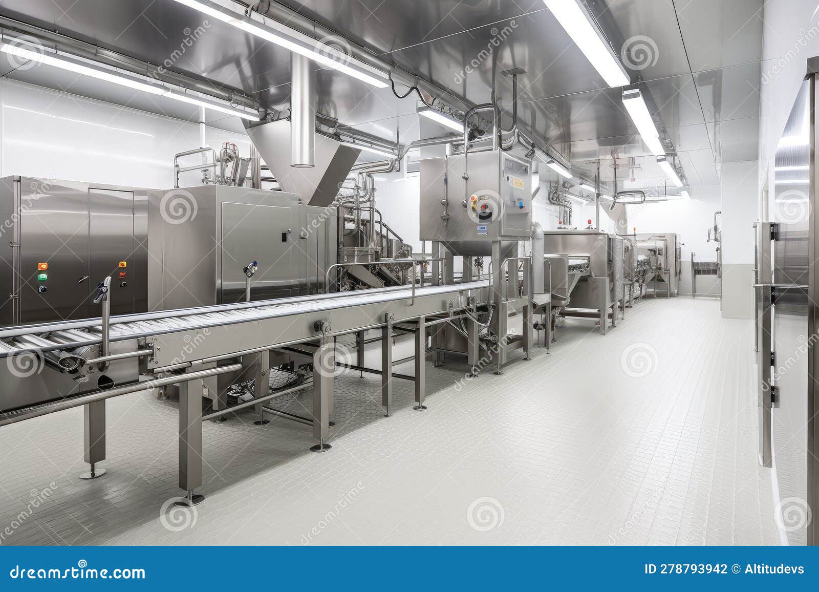 Modern Food Production Facility, with Automated Systems and Cutting ...