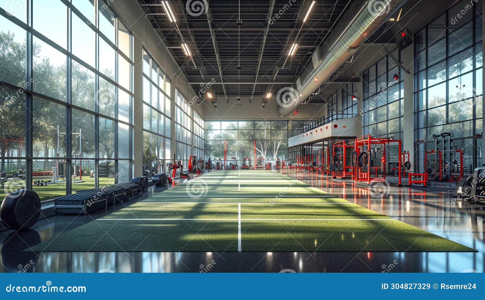 Modern Football Practice Facility Stock Illustration - Illustration of ...