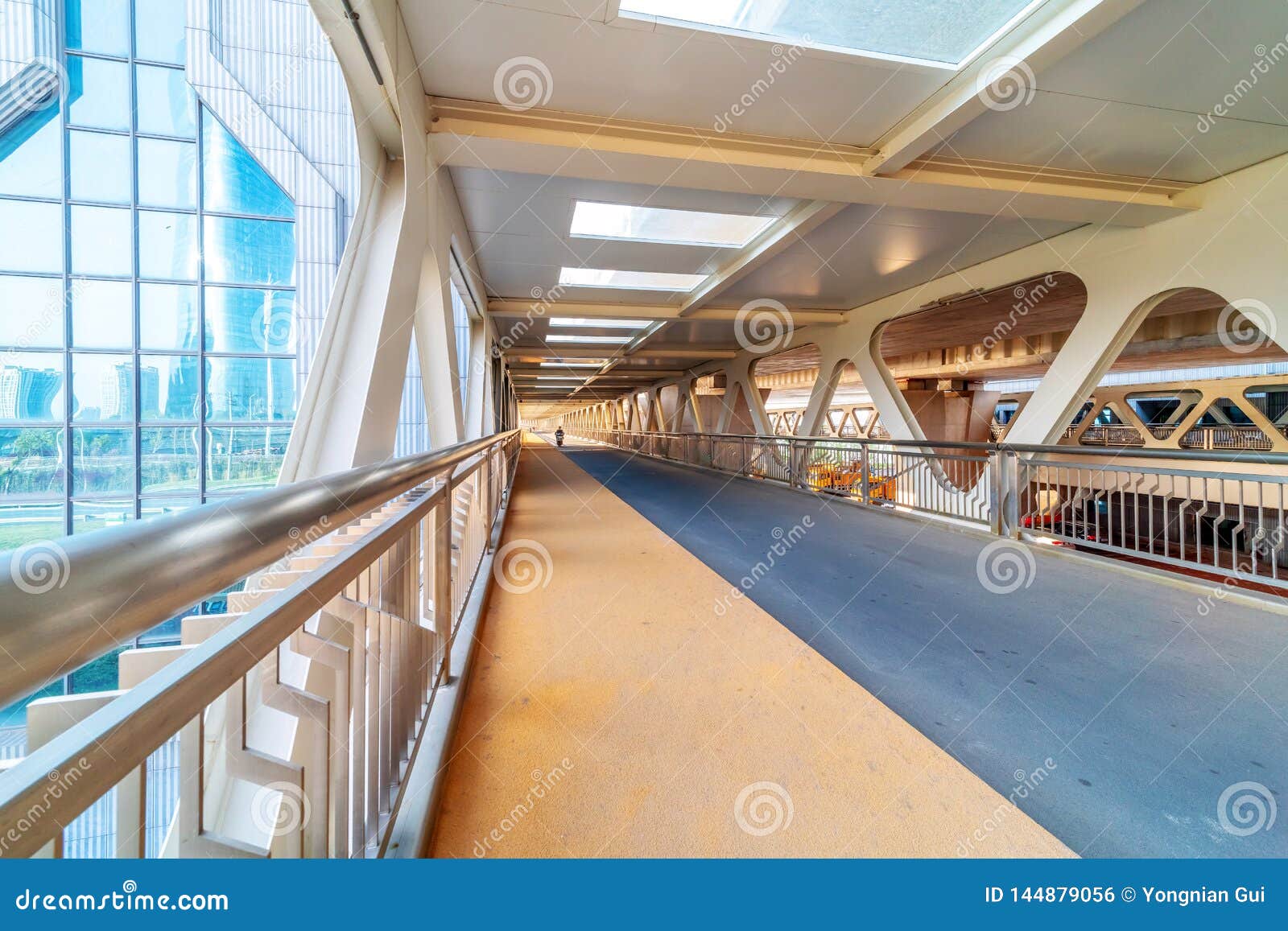 Pedestrian Passage of Modern Bridge Stock Photo - Image of landmark ...