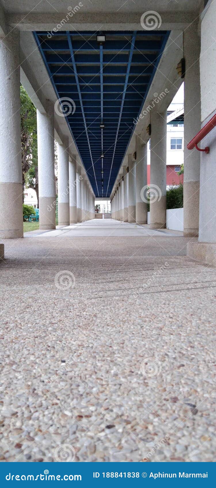 A Modern Footpath in the University Stock Photo - Image of courtyard ...