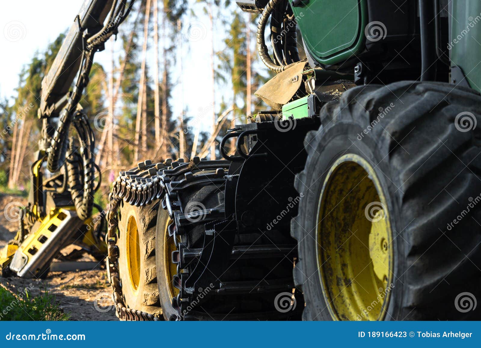 Modern Forest Machine in the Forest Stock Image - Image of harvester ...