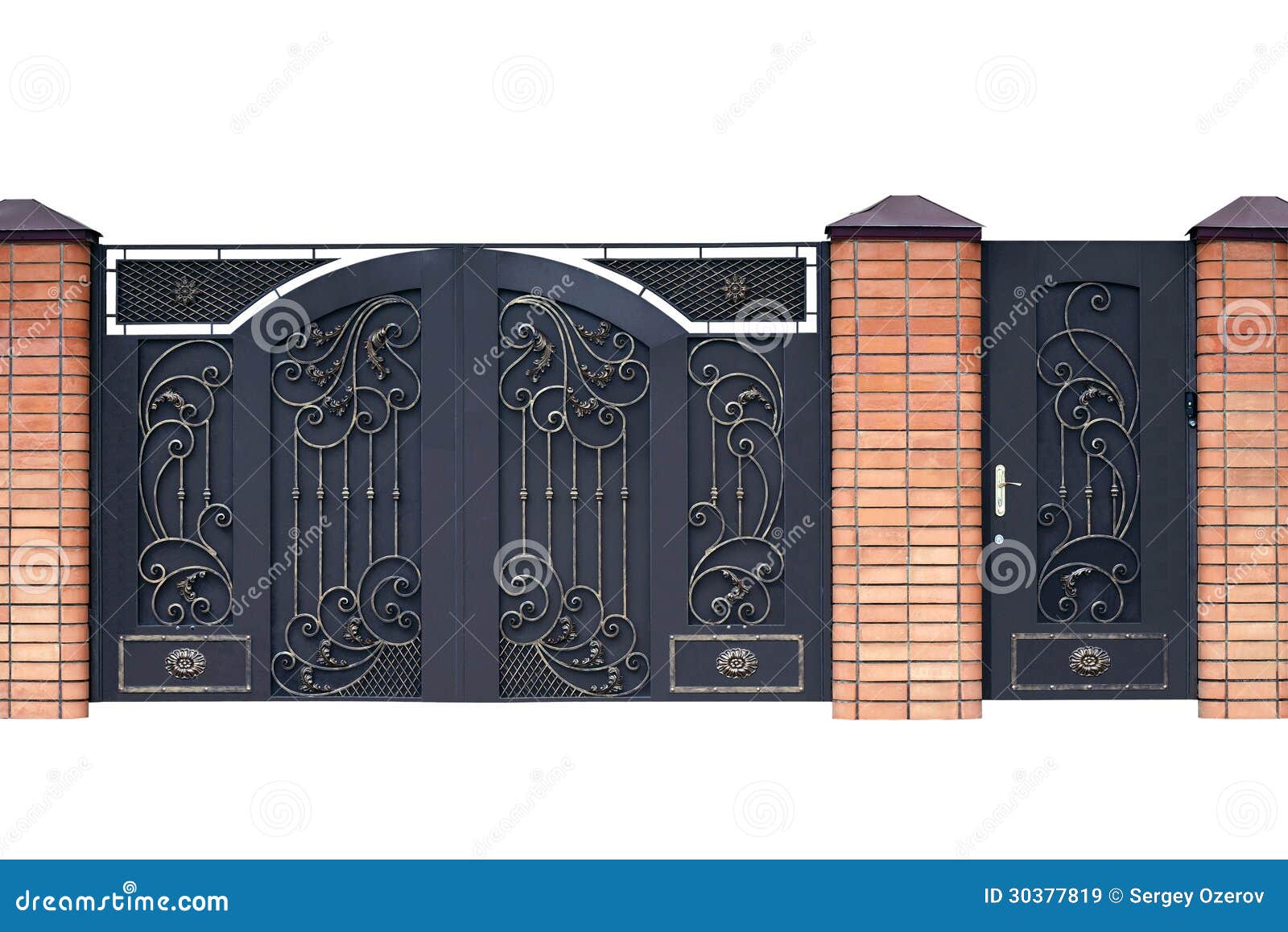 Modern Forged Decorative Gates. Stock Image - Image of decor, border ...