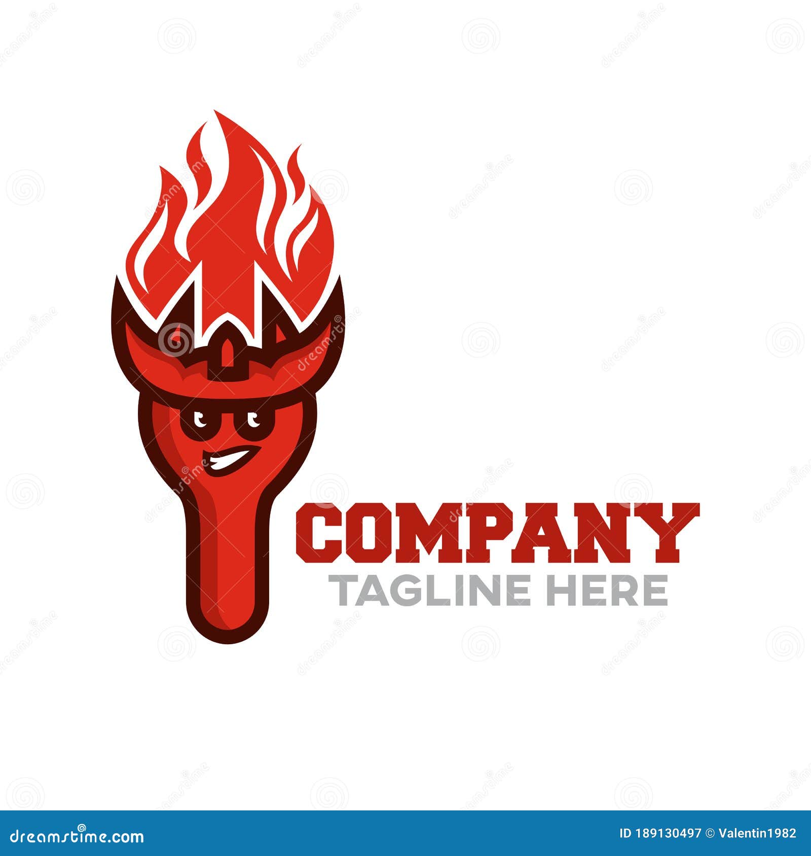 Modern Fork Demon Mascot Logo. Stock Vector - Illustration of angry ...
