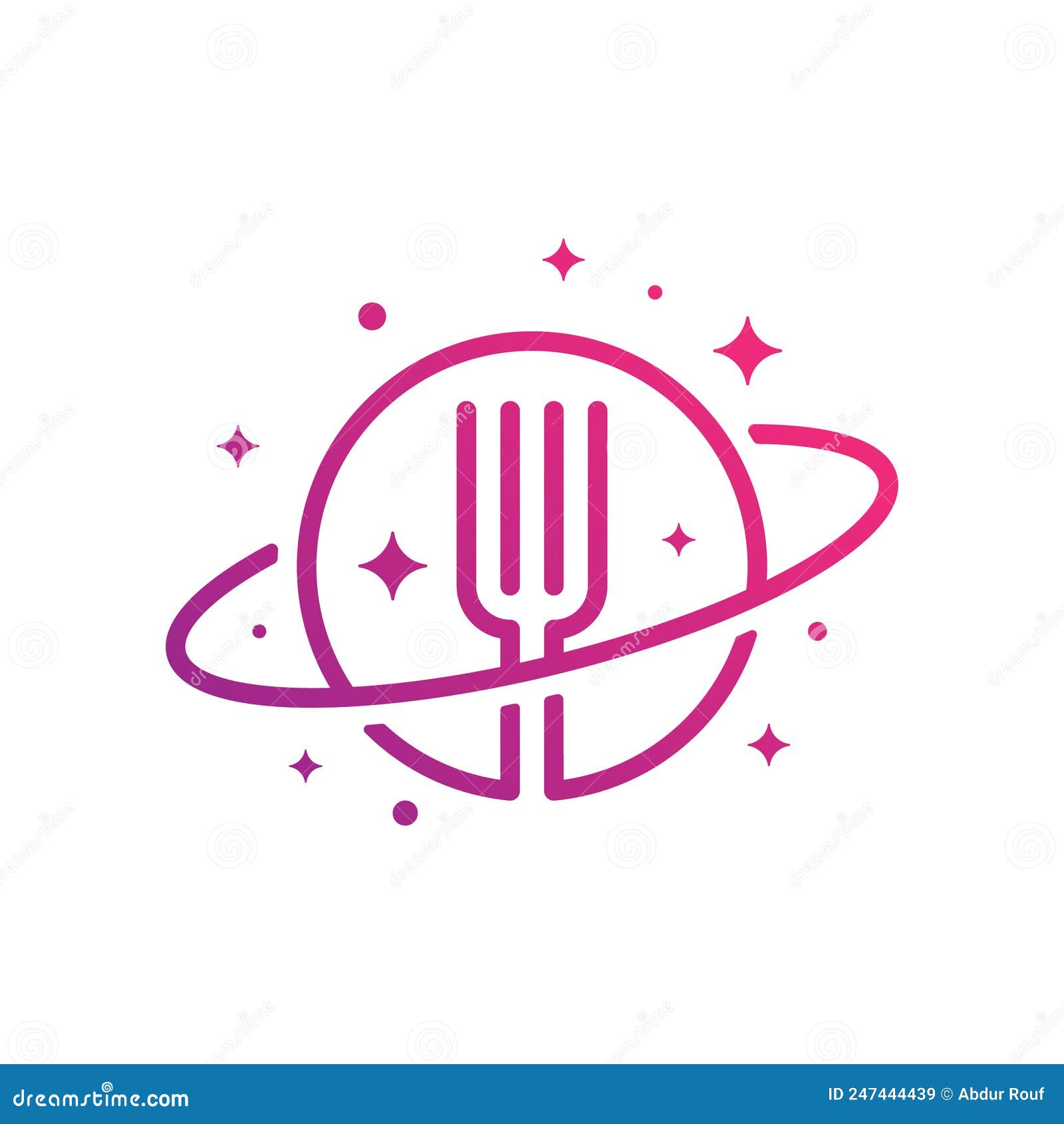 Fork Food Planet Logo Design Stock Vector - Illustration of concept ...