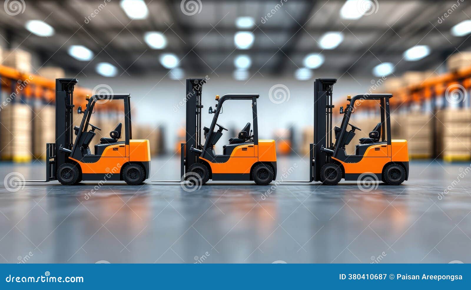 Forklifts In Industrial Warehouses. Precision Lifting And Transport Of ...
