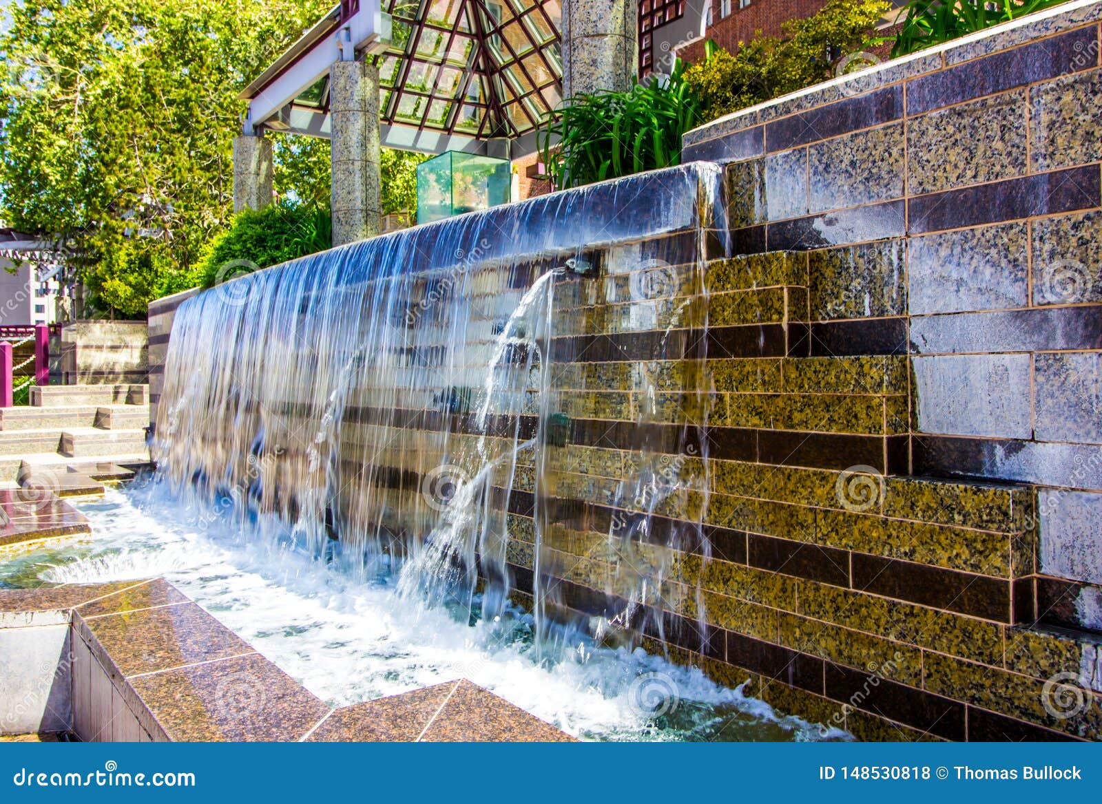 Modern Cascading Feature Water Fountain Royalty-Free Stock Image ... Modern Cascading Feature Water Fountain Royalty-Free Stock Image ...