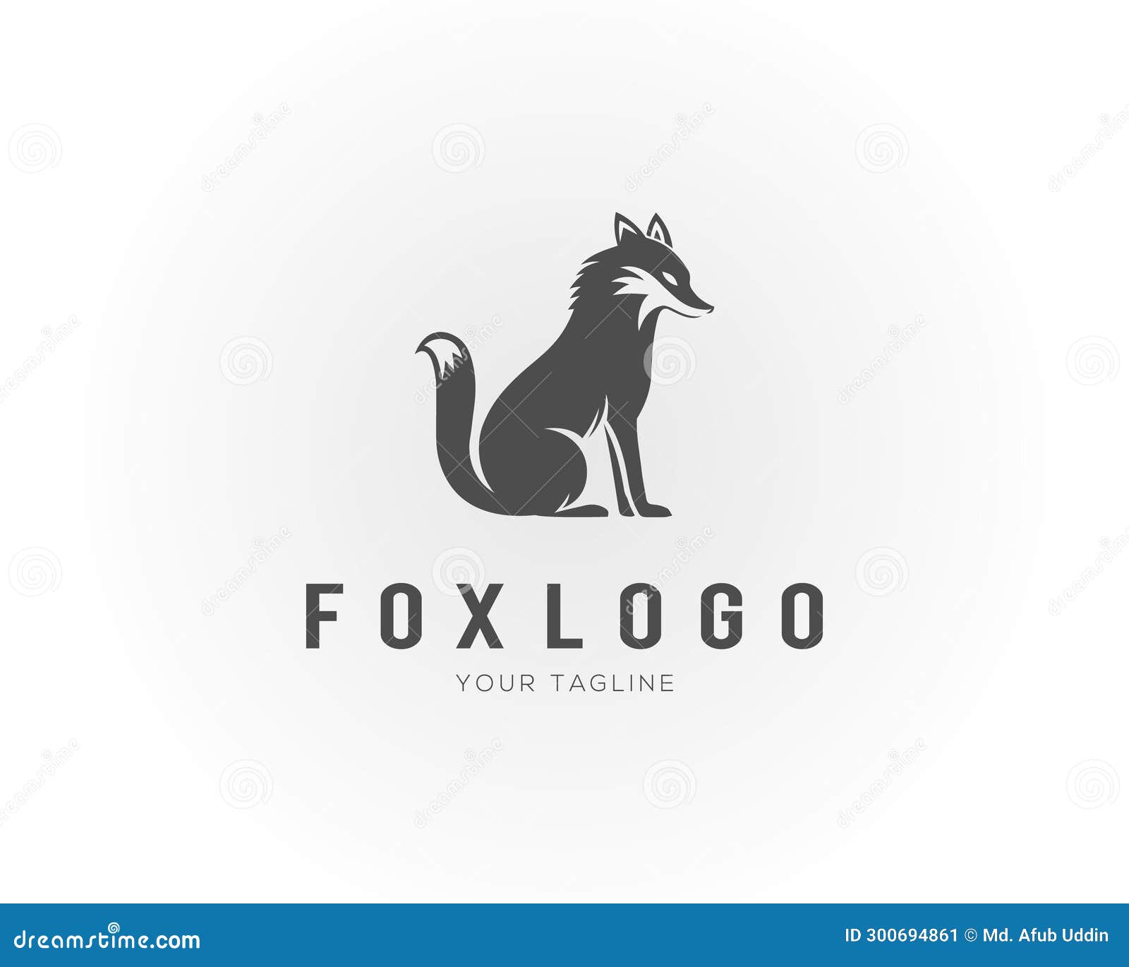 Modern Fox Silhouette with Tail Logo Design. Stock Vector - Illustration of graphic, icon: 300694861