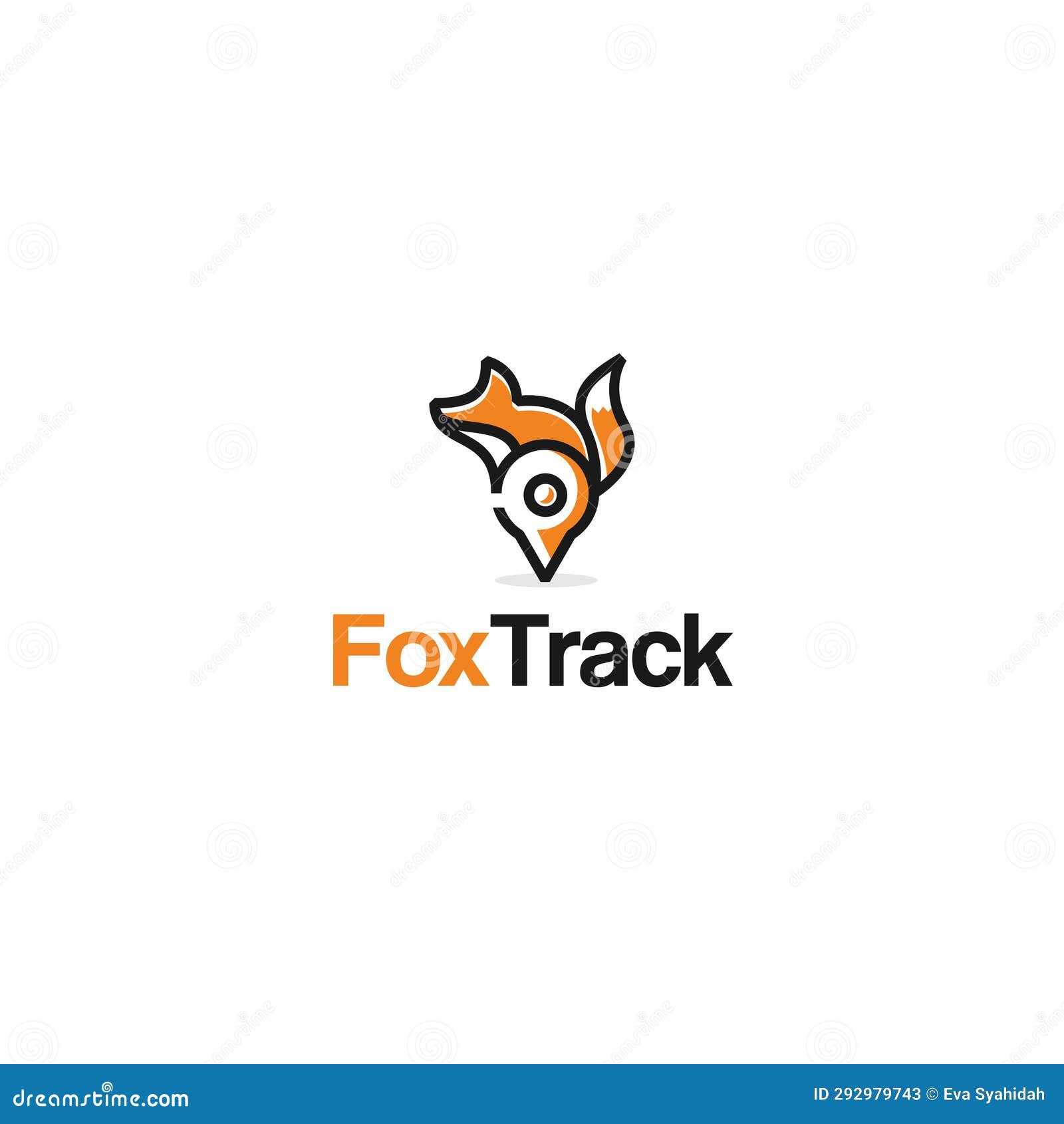 Modern Fox Track Pin Tail Animals Logo Design Stock Vector ...