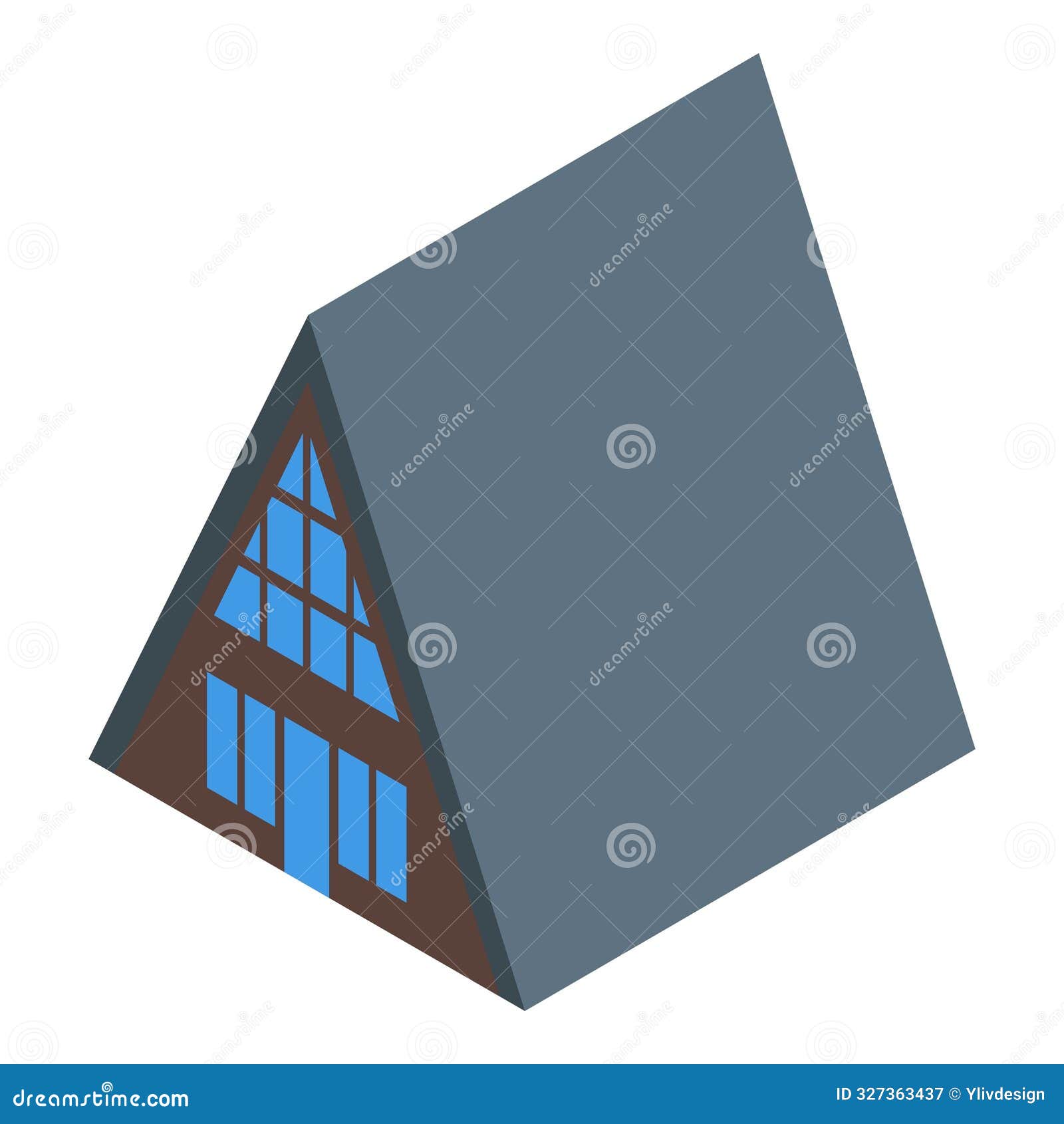 Modern a Frame Cabin for Rent Featuring Large Windows Isometric View ...