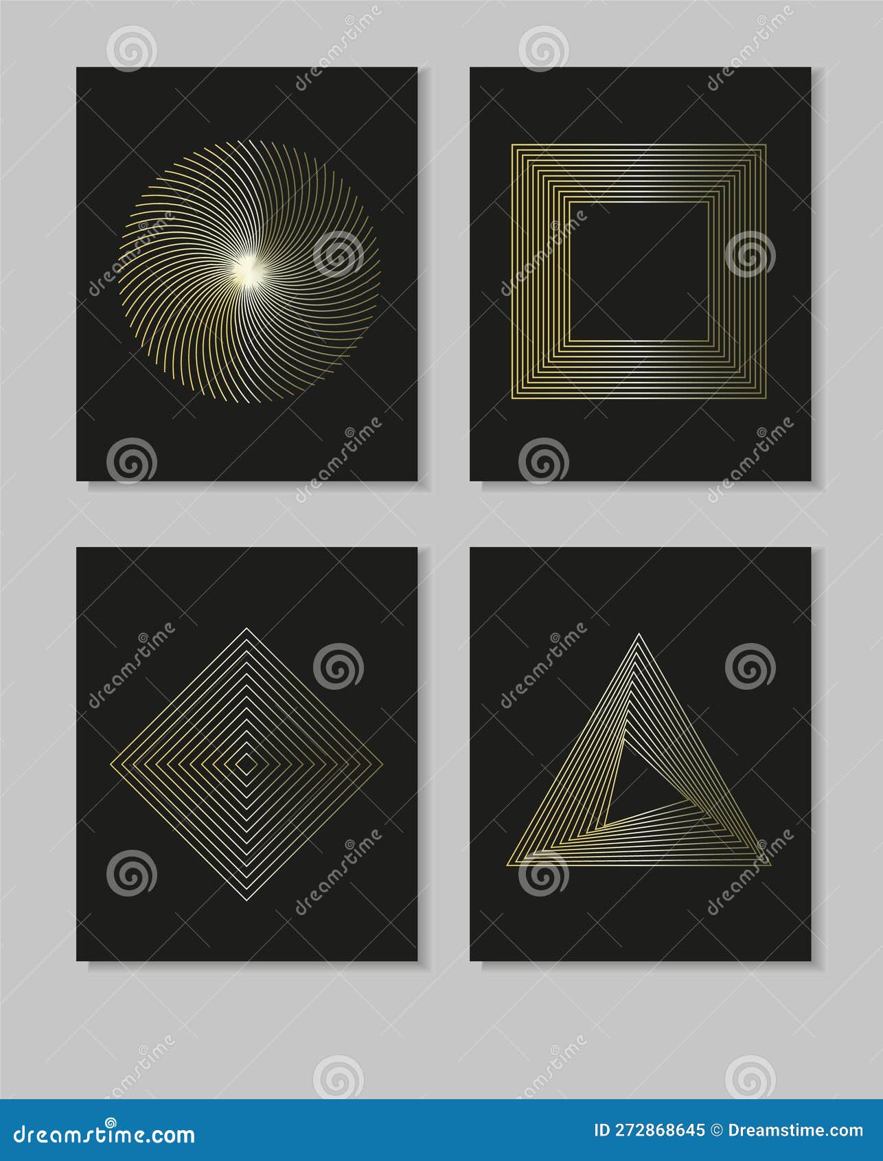 Modern Frame Design Set. Luxury Geometry Vector Illustrations. Creative ...