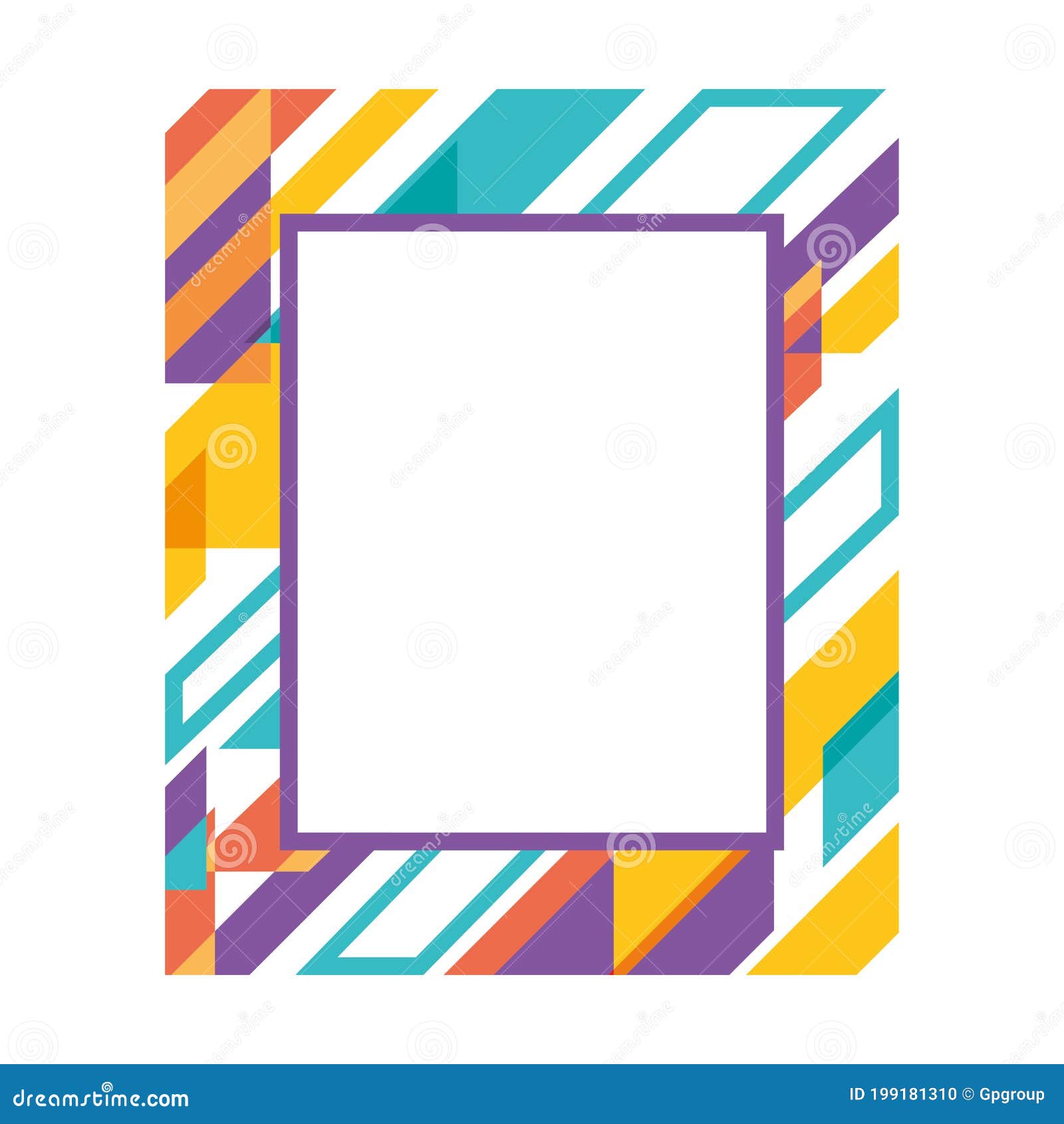 Modern Frame Multicolored and Striped Vector Design Stock Vector ...