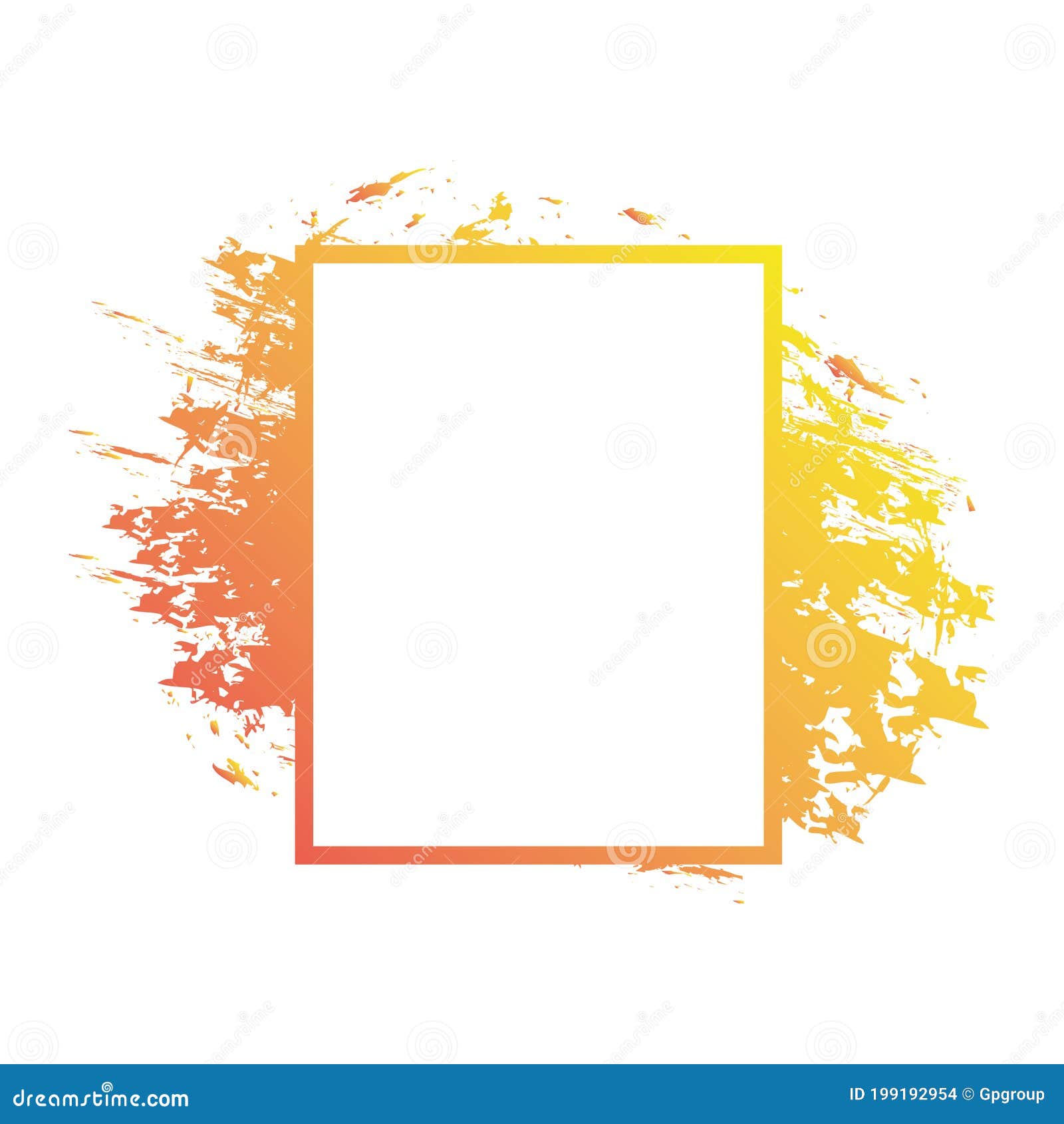 Modern Frame Orange Yellow and Splash Vector Design Stock Vector ...