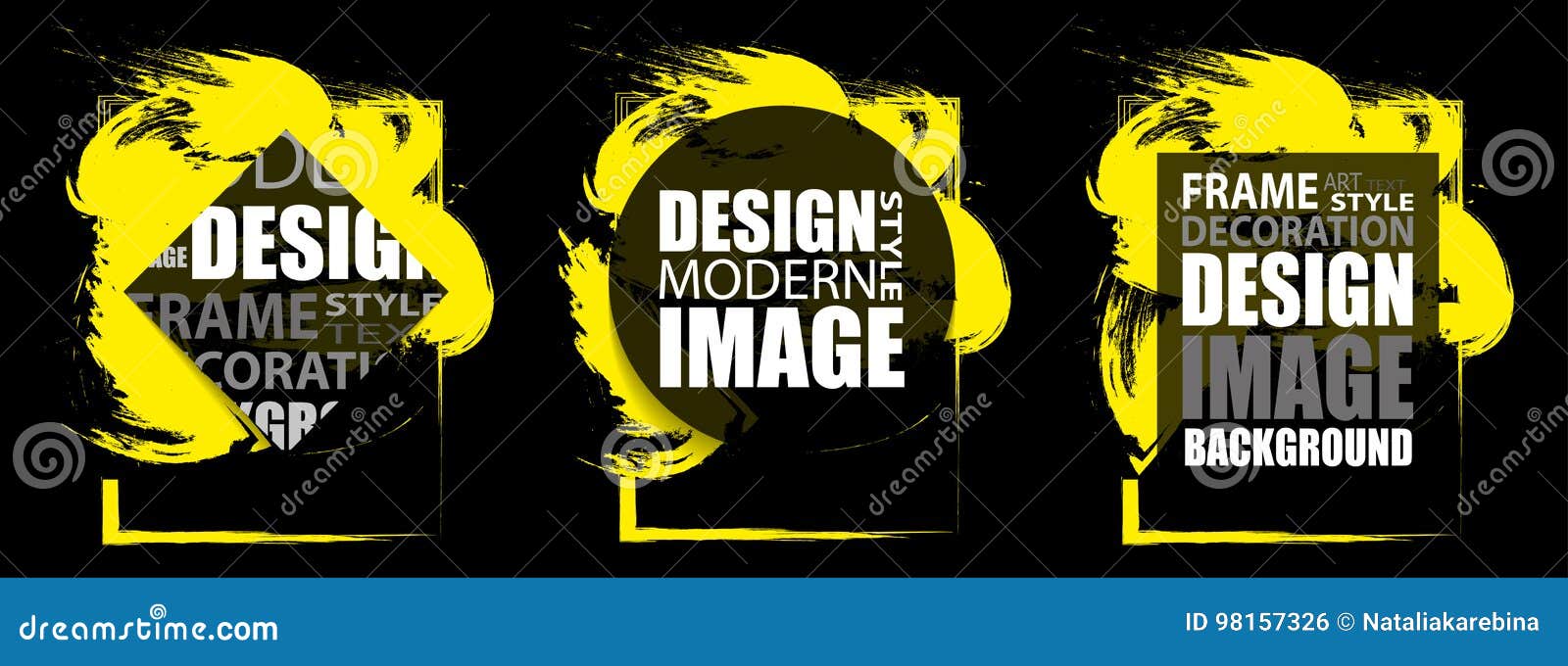Modern Frame for Text. Dynamic Yellow Design Elements Stock Vector ...