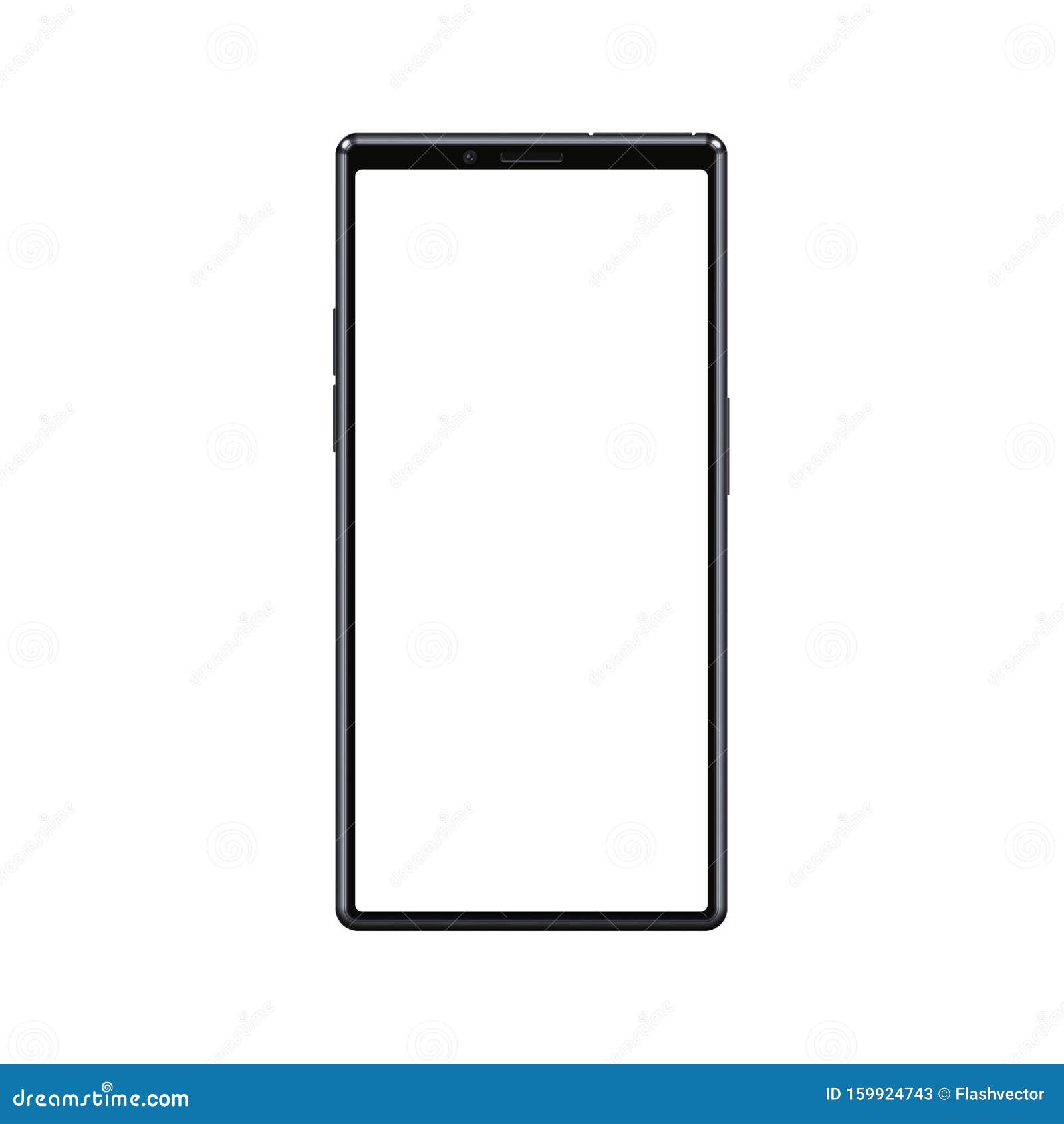 Modern Frameless Cellphone Smartphone with Blank White Empty Screen ...